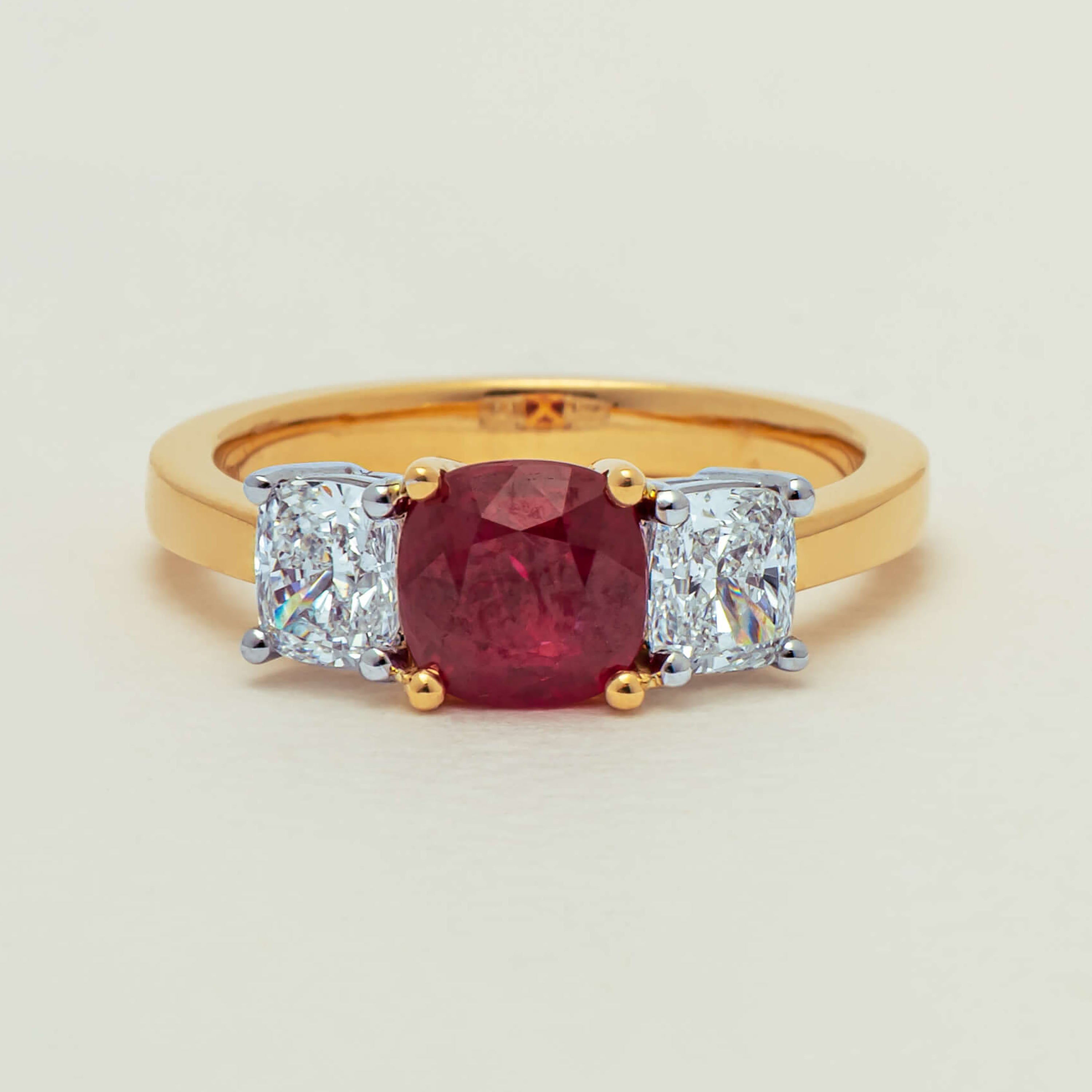 18ct Yellow Gold Ruby & Diamond Odyssey Ring - Walker & Hall