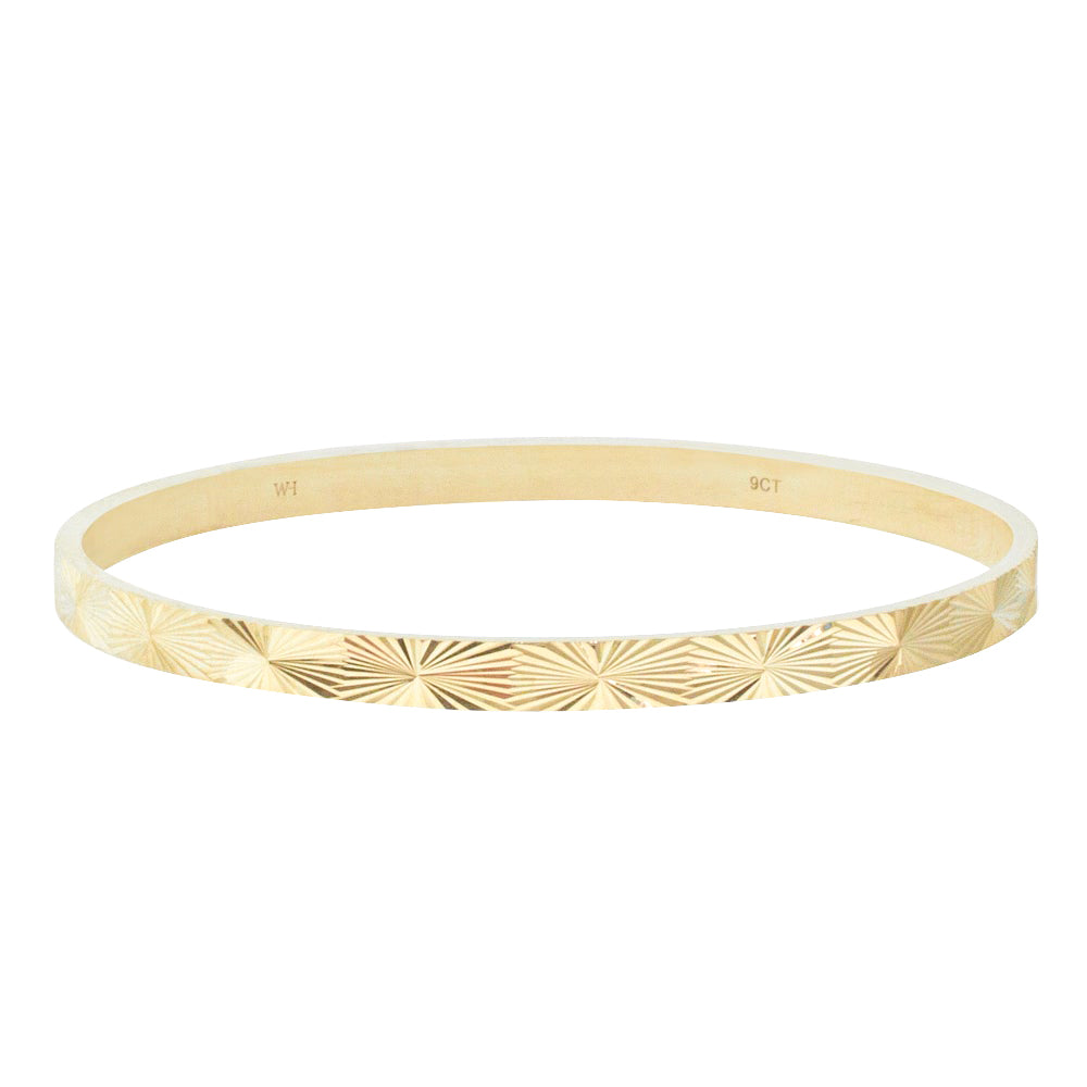 9ct Yellow Gold Reflections Bangle - Walker & Hall