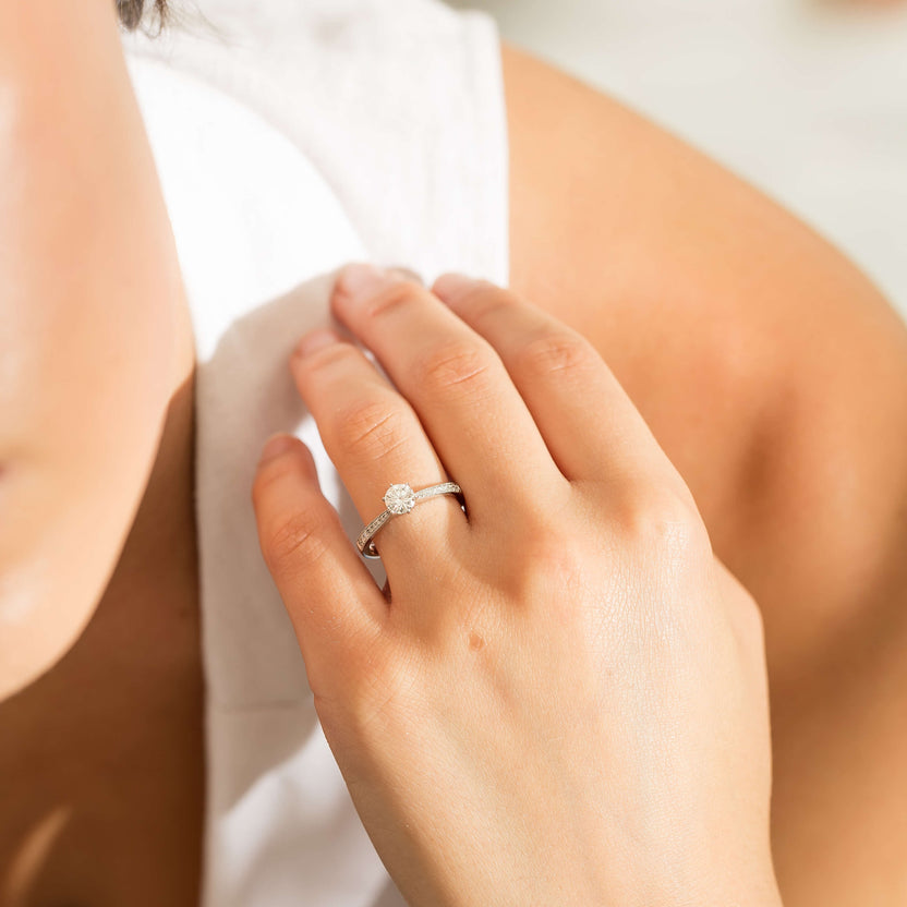 18ct White Gold .70ct Diamond Zenith Ring - Walker & Hall