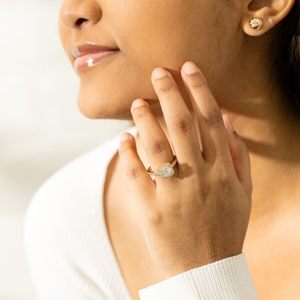 18ct Yellow Gold 1.00ct Diamond Aurora Ring - Walker & Hall