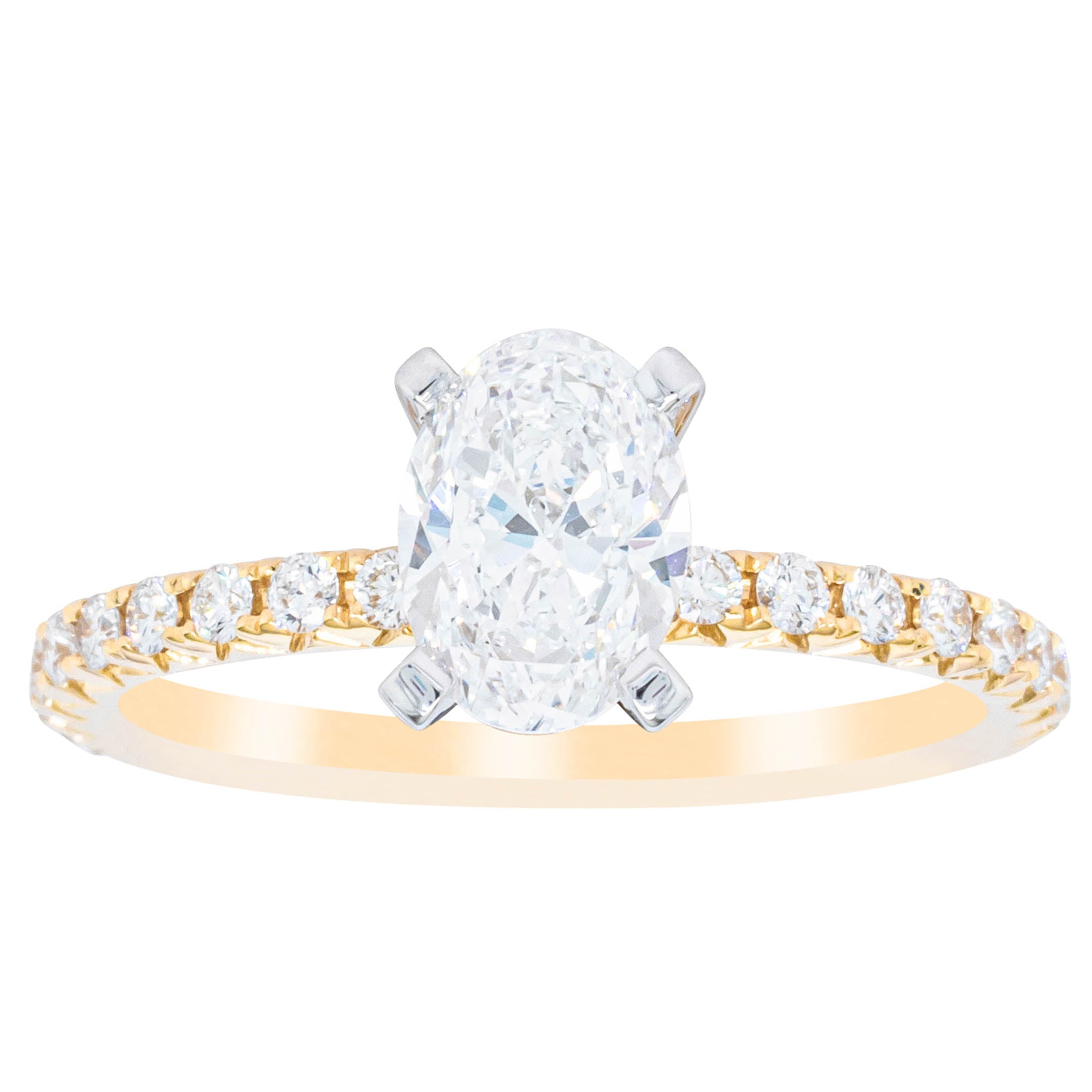 18ct Yellow Gold 1.00ct Oval Cut Diamond Comet Ring – Walker & Hall