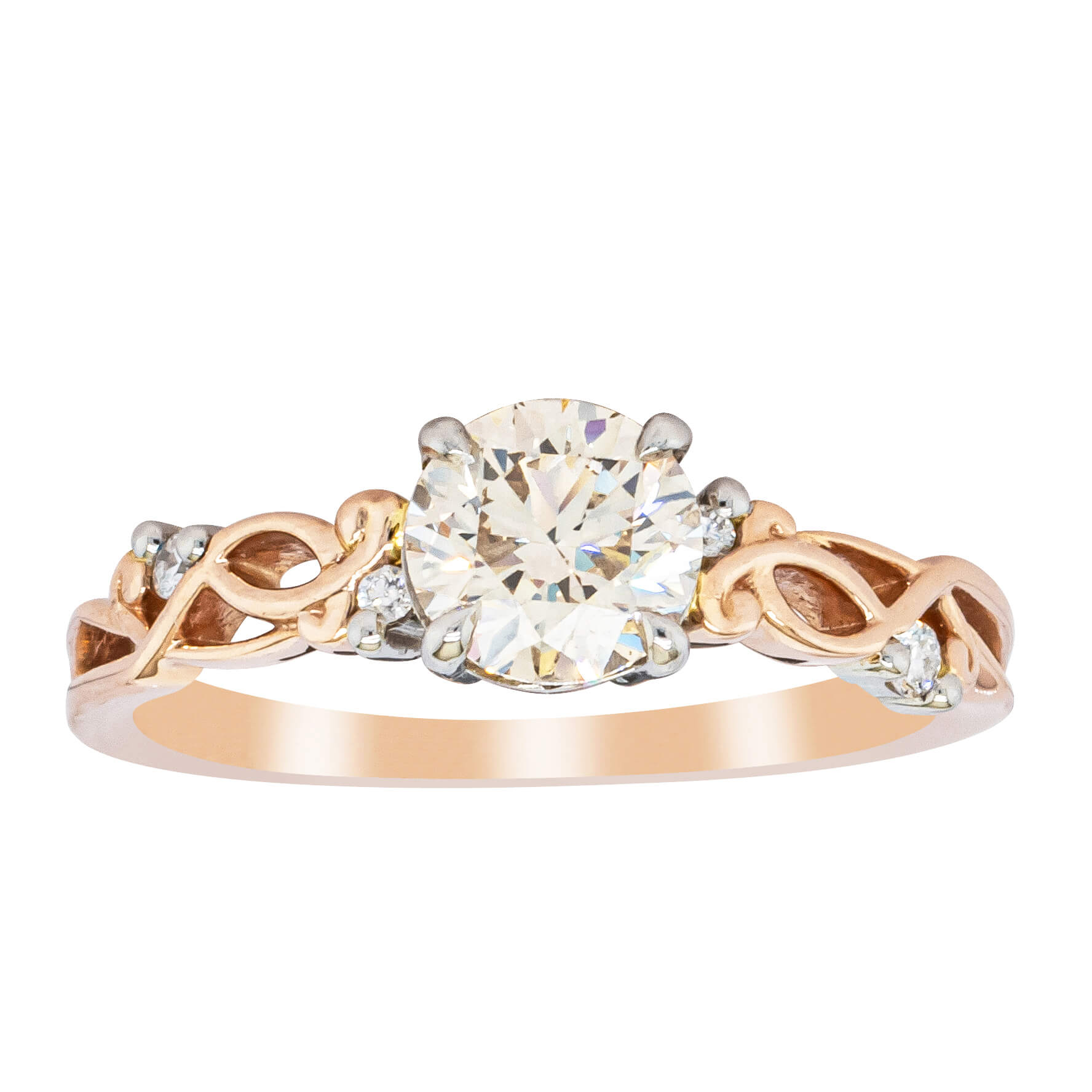 Deja Vu 18ct Rose Gold & Platinum .71ct Diamond Ring – Walker & Hall