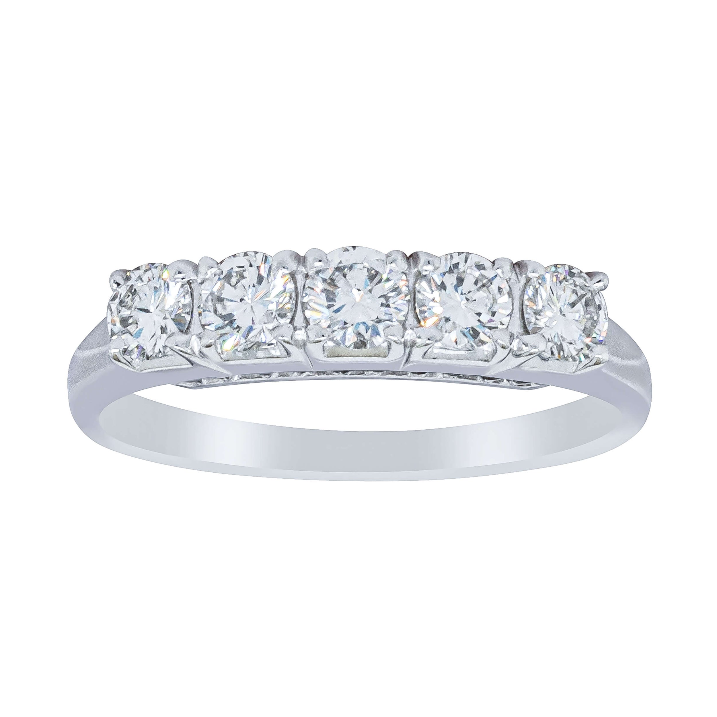 Deja Vu Platinum .62ct Diamond Five-Stone Ring -Walker&Hall – Walker & Hall