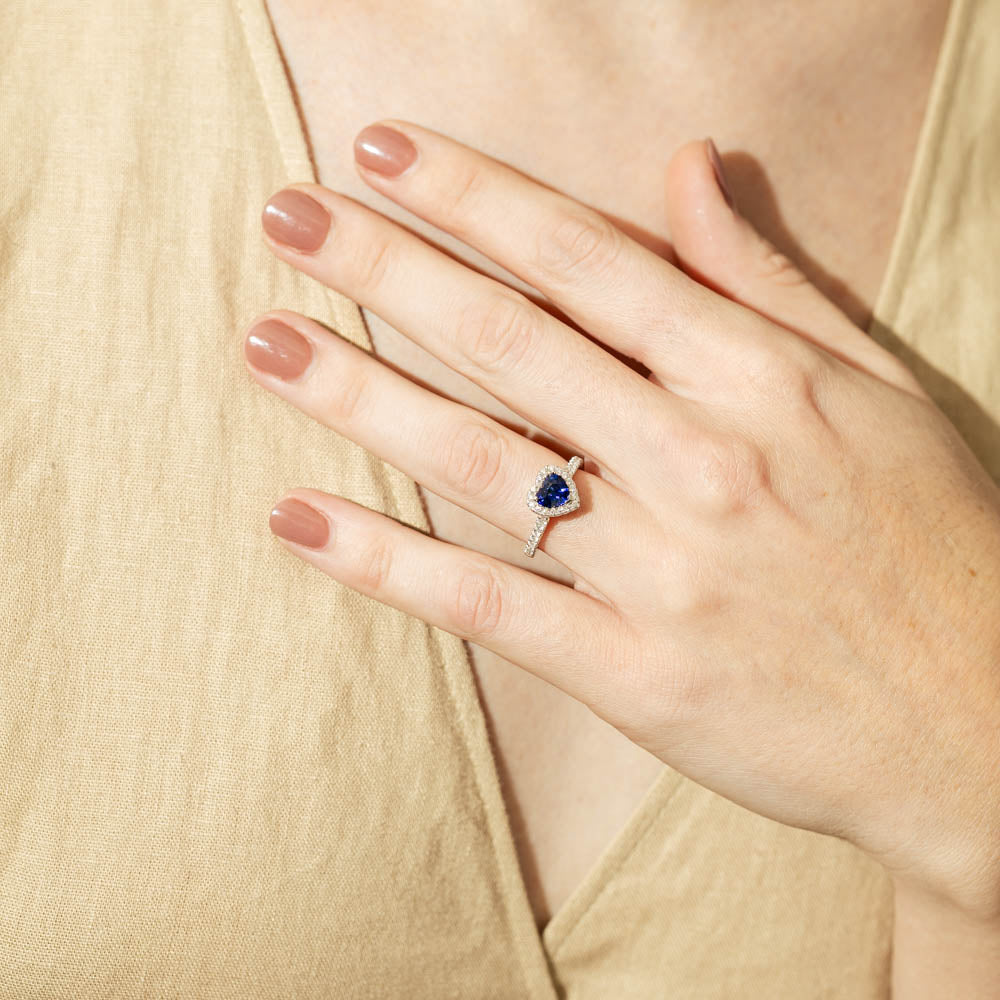 18ct Yellow Gold 1.11ct Sapphire & Diamond Sierra Ring - Walker & Hall