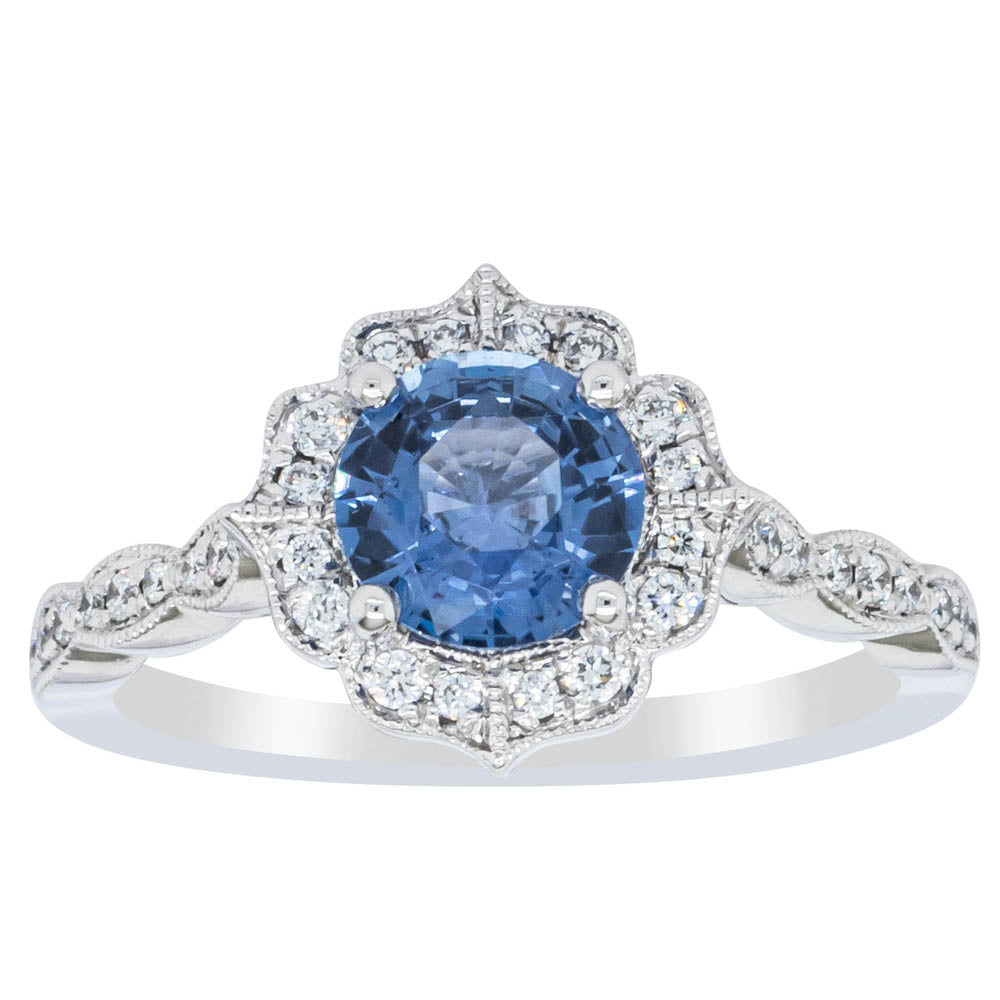 18ct White Gold 1.18ct Sapphire & Diamond Paramount Ring – Walker & Hall