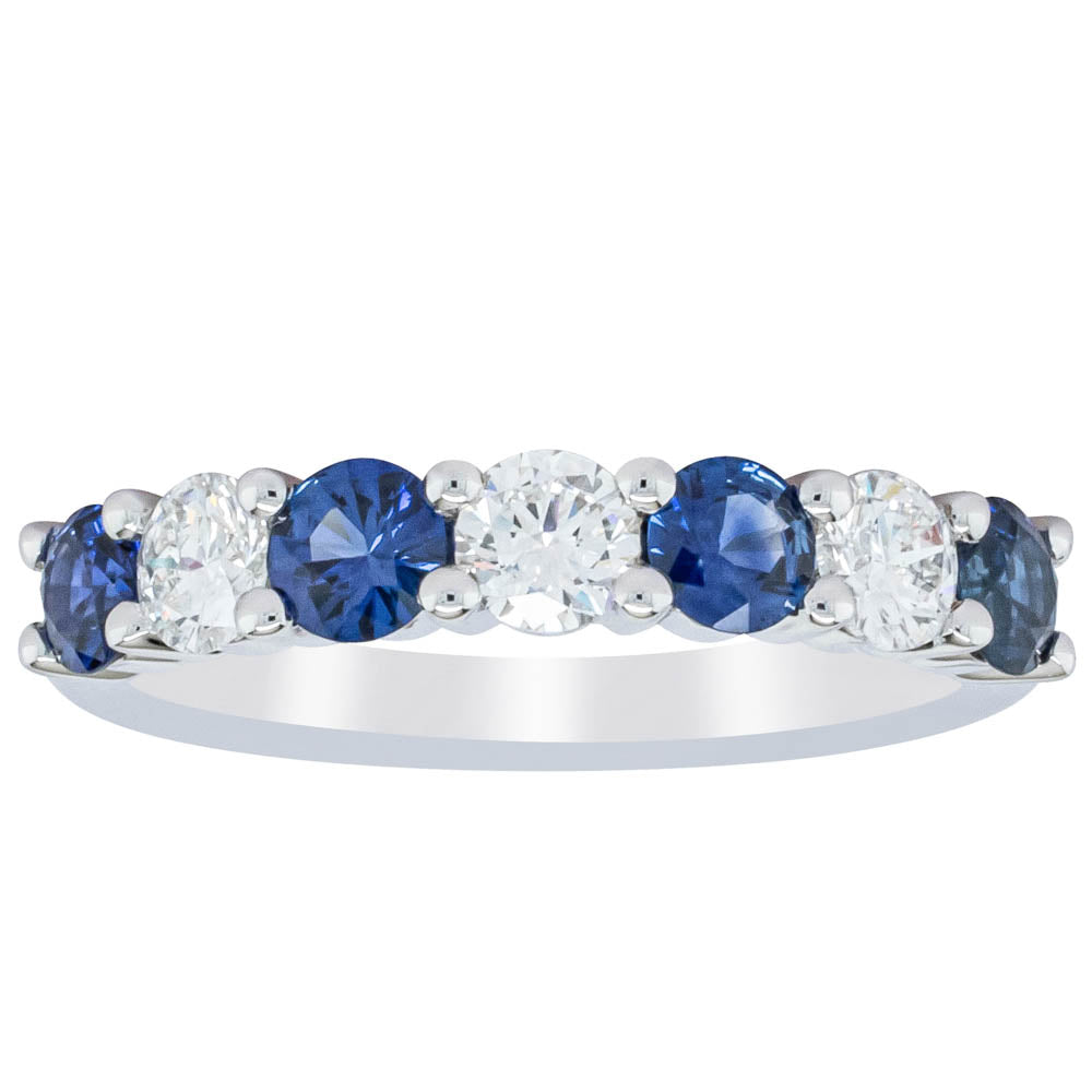 18ct White Gold .82ct Sapphire & Diamond Panorama Ring – Walker & Hall