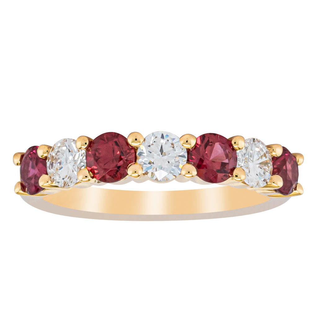 18ct Yellow Gold .80ct Ruby & Diamond Panorama Ring – Walker & Hall