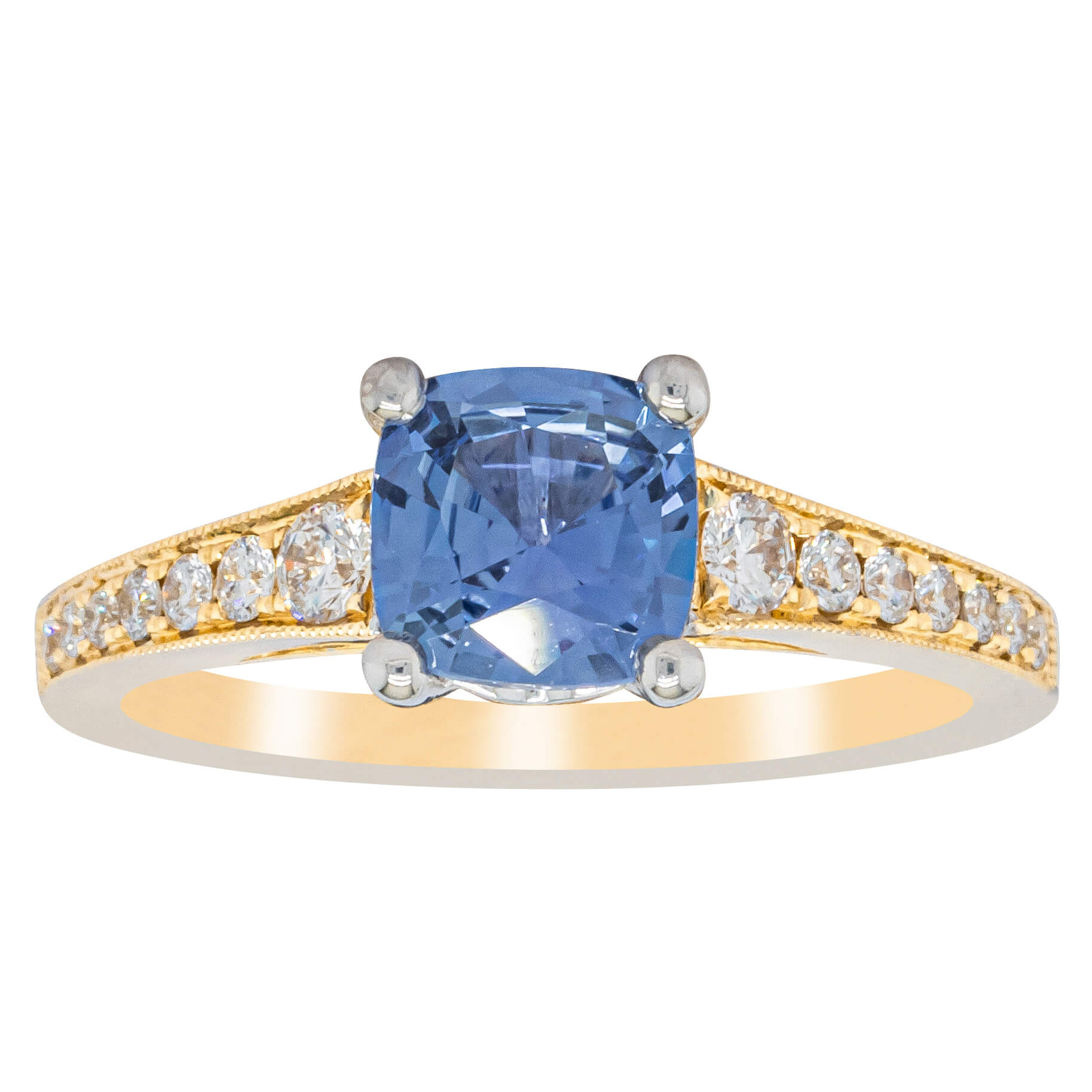 18ct Yellow Gold 1.27ct Sapphire Vantage Ring - Walker & Hall
