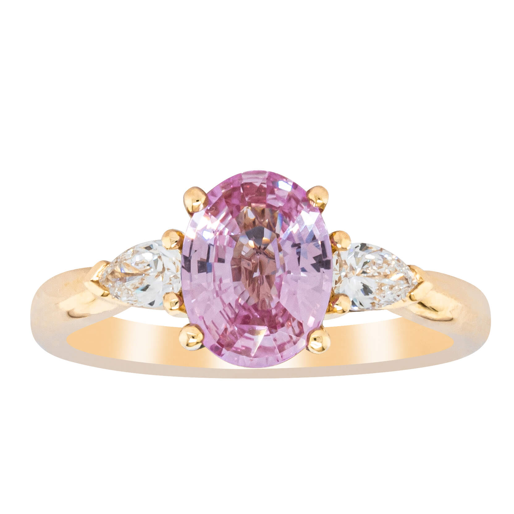 18ct Yellow Gold 1.68ct Pink Sapphire & Diamond Ayla Ring – Walker & Hall
