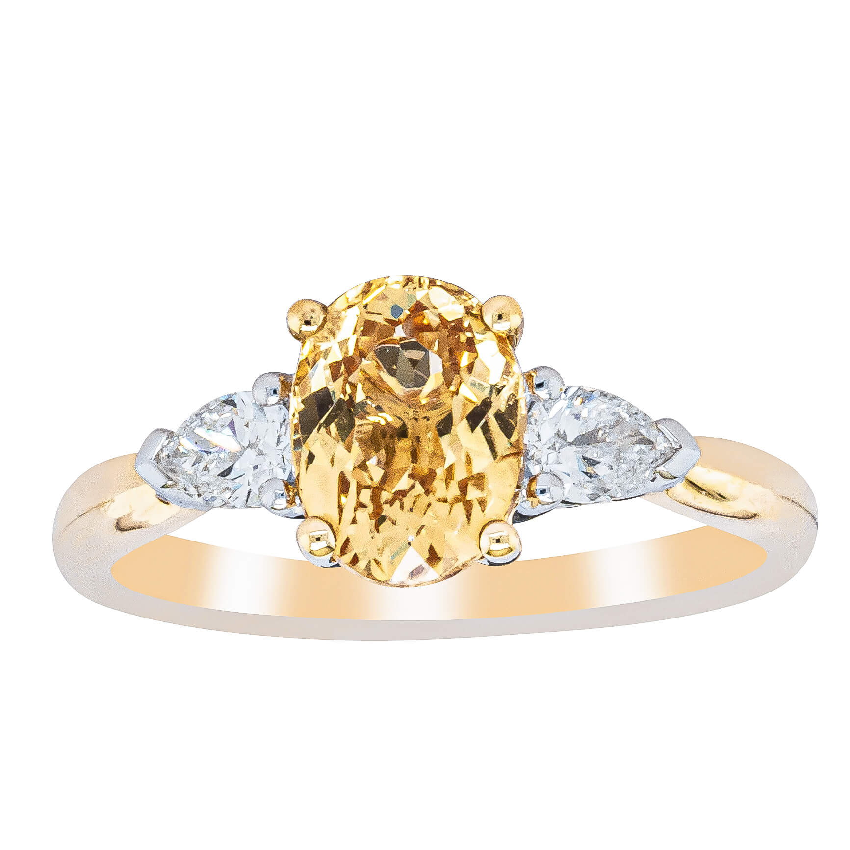 18ct Yellow Gold 1.78ct Imperial Topaz & Diamond Ayla Ring – Walker & Hall