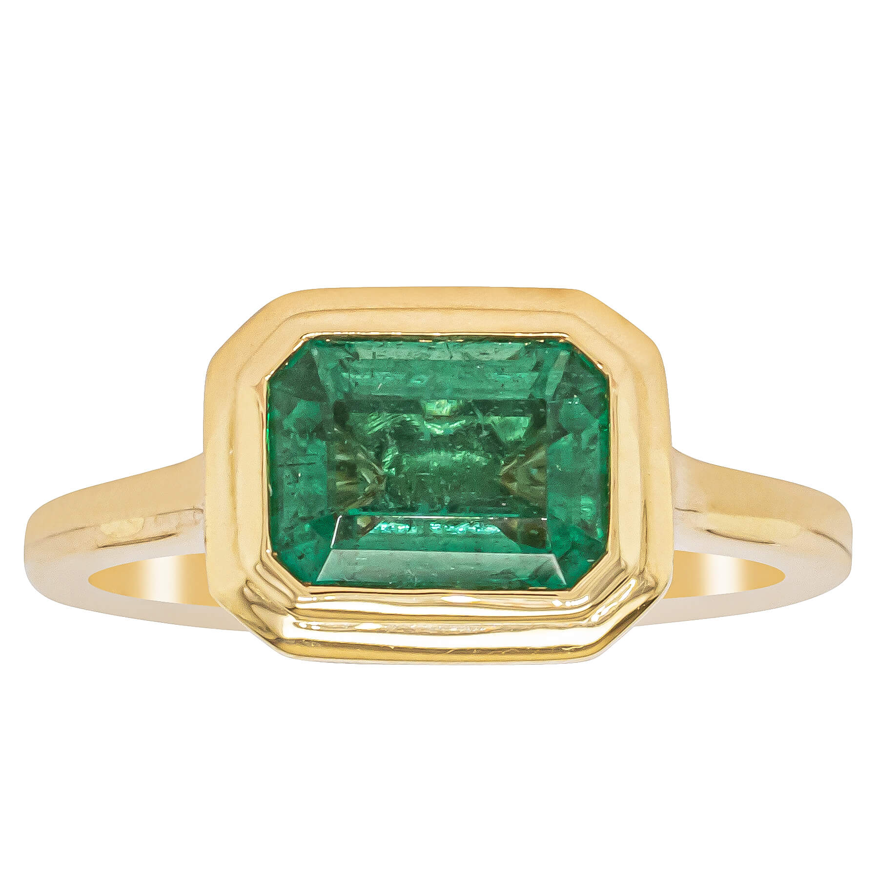 18ct Yellow Gold 1.89ct Emerald Windsor Ring - Walker & Hall