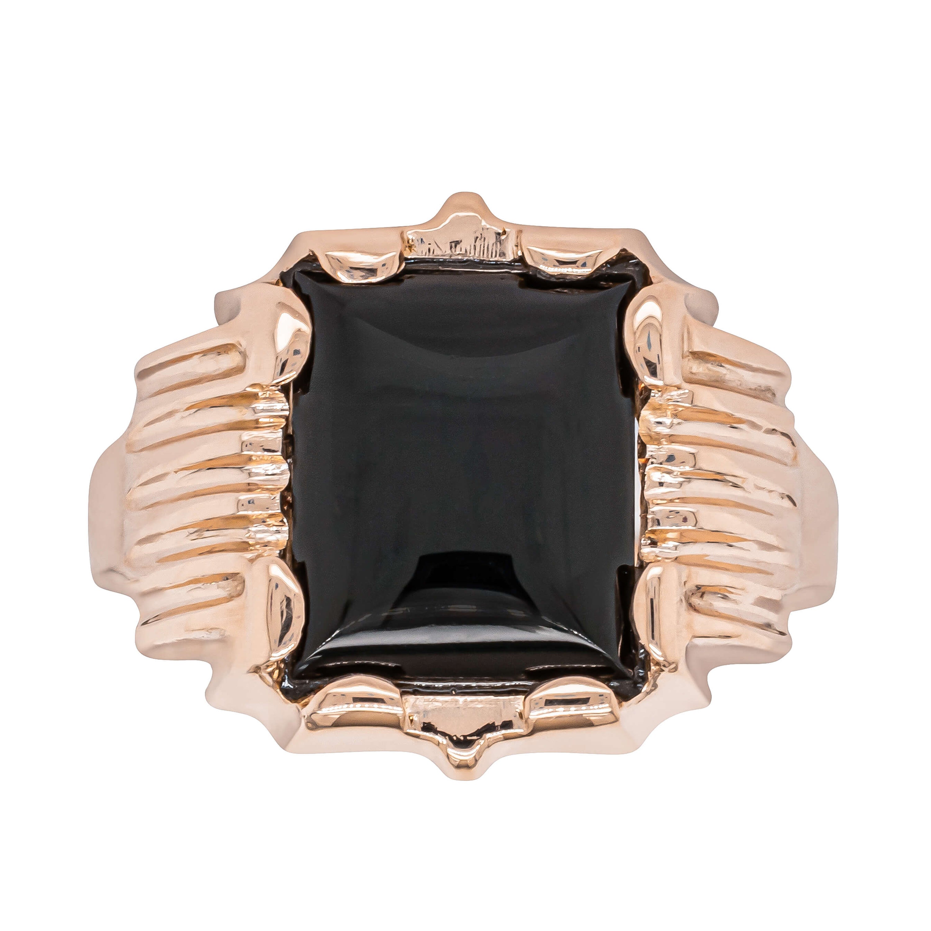 Deja Vu 9ct Rose Gold Onyx Ring - Walker & Hall Ring