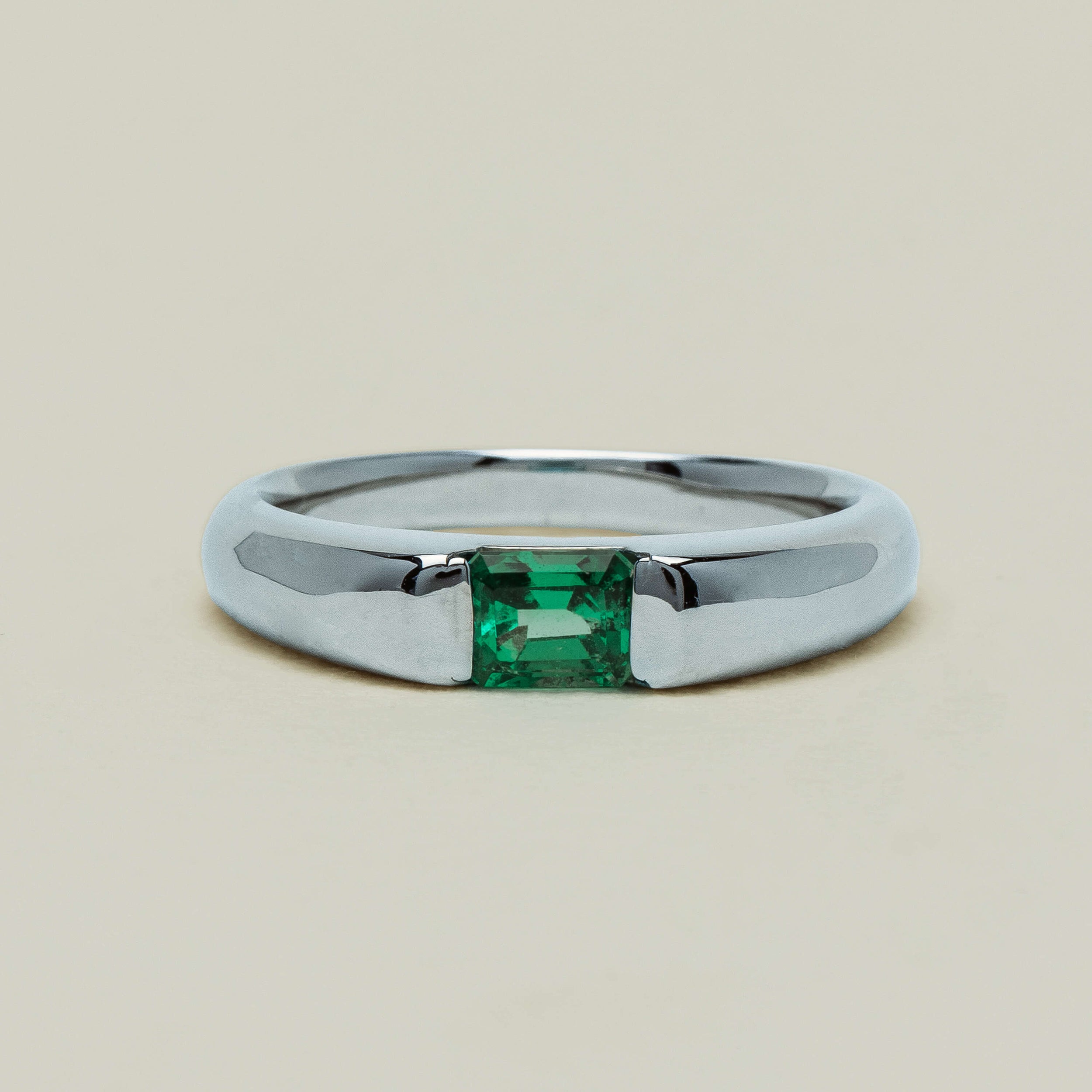 Deja Vu Platinum .50ct Emerald Ring - Walker & Hall