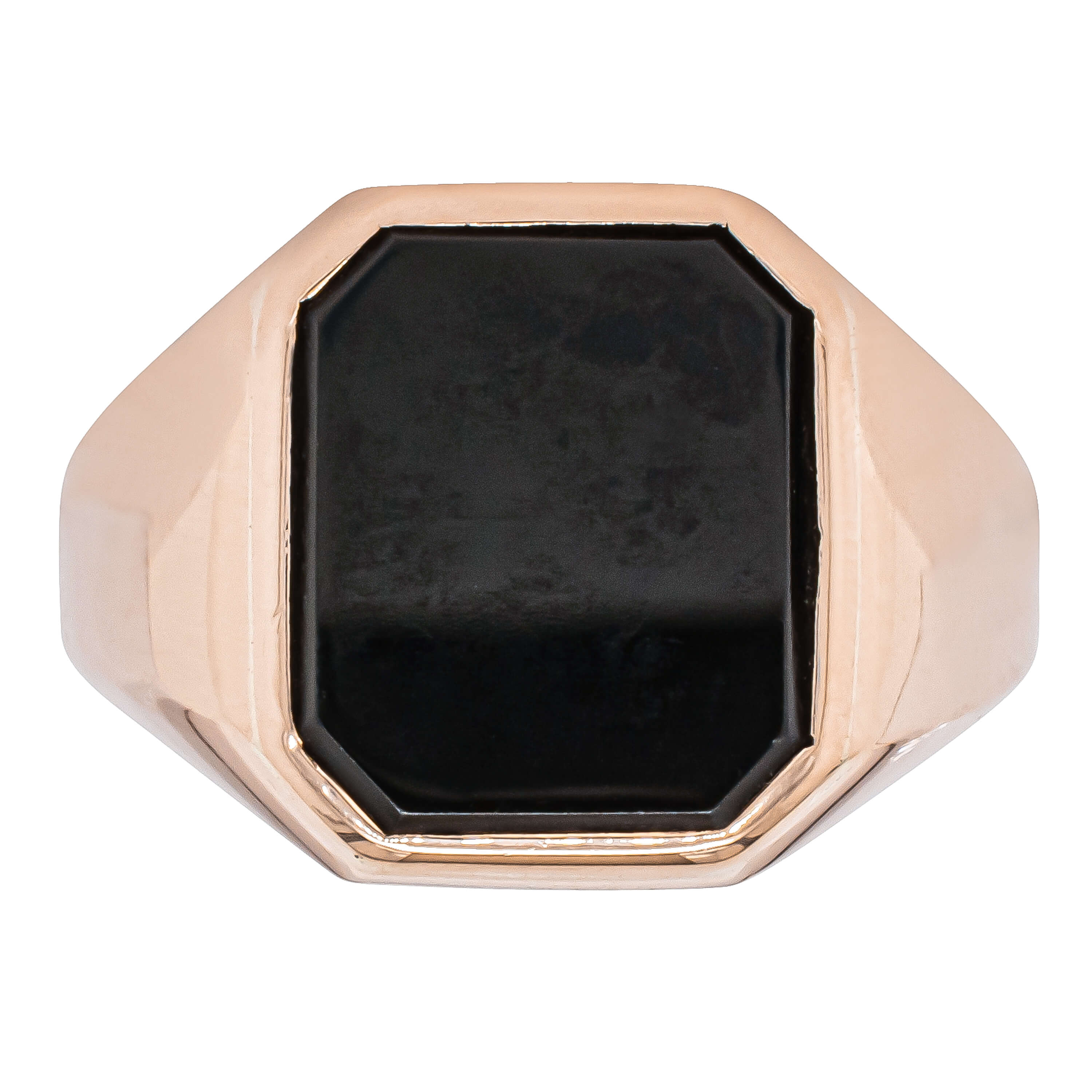 Deja Vu 10ct Rose Gold Onyx Signet Ring - Walker & Hall
