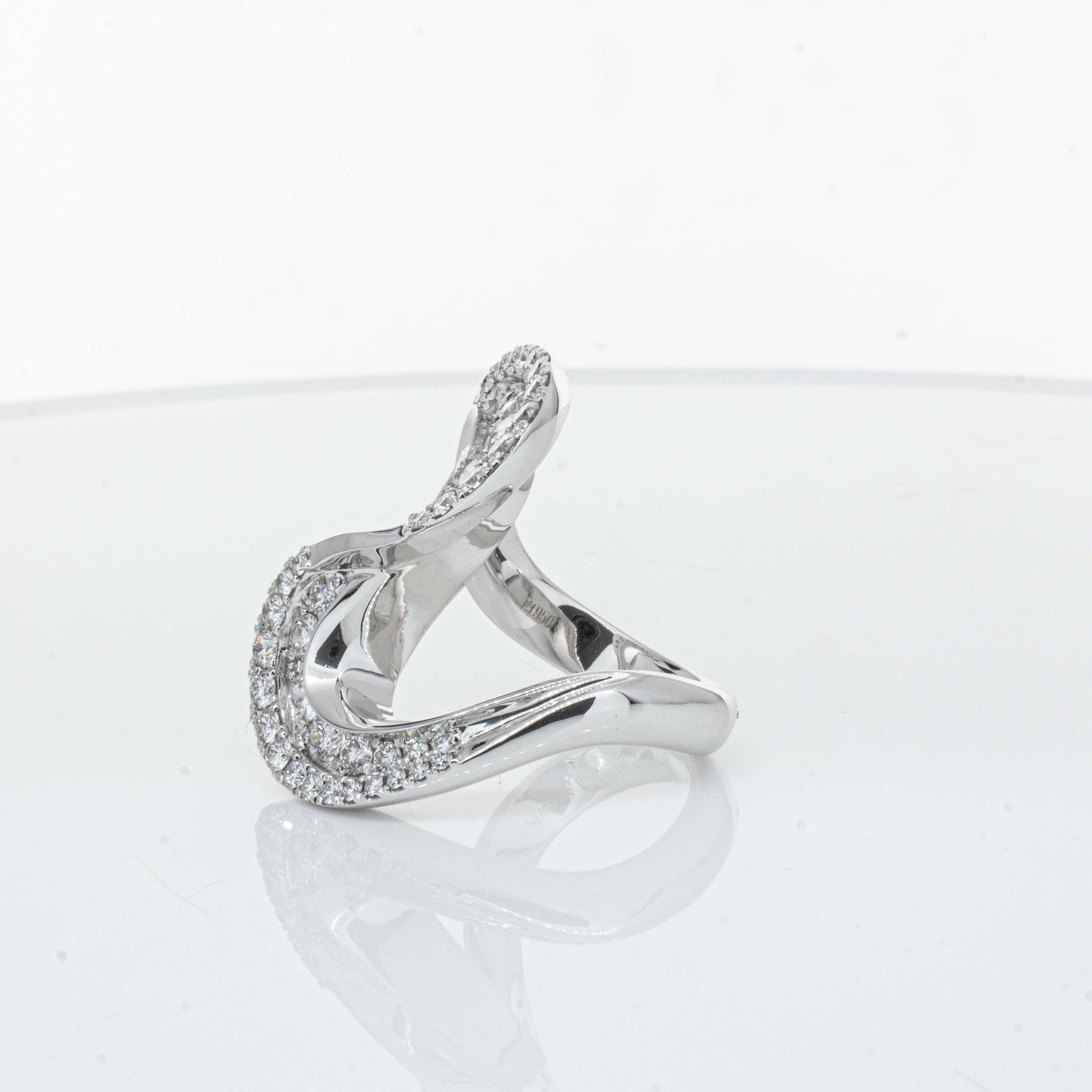 Platinum 1.55ct Diamond Flamenco Ring - Walker & Hall