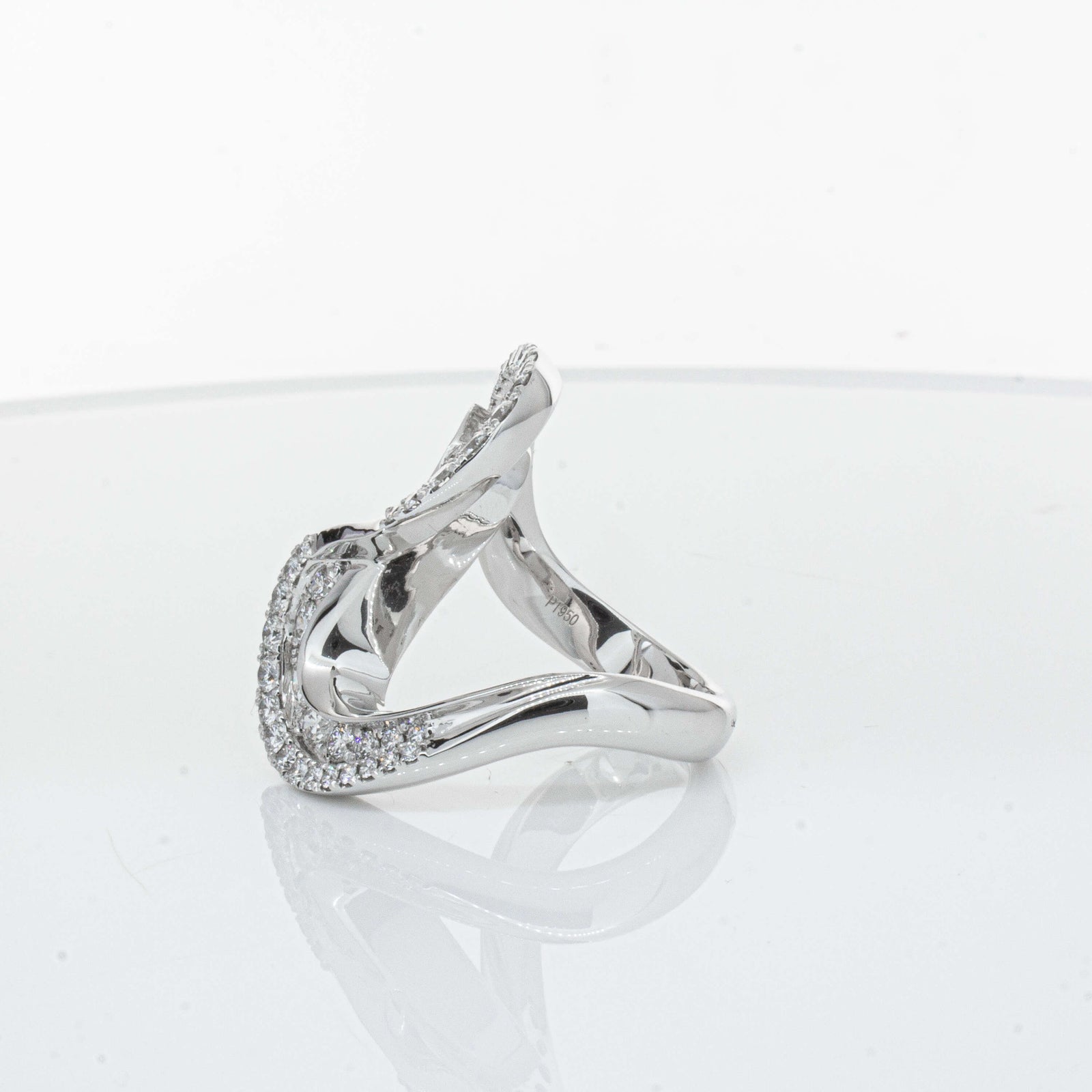 Platinum 1.55ct Diamond Flamenco Ring - Walker & Hall
