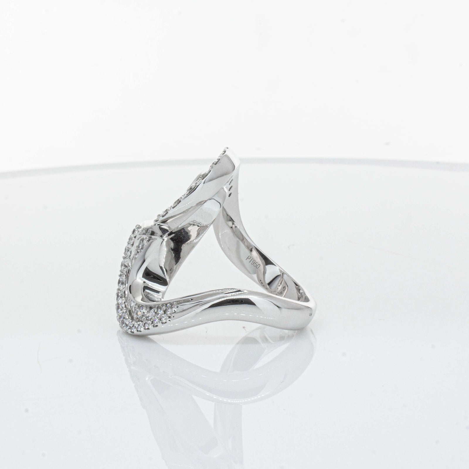 Platinum 1.55ct Diamond Flamenco Ring - Walker & Hall
