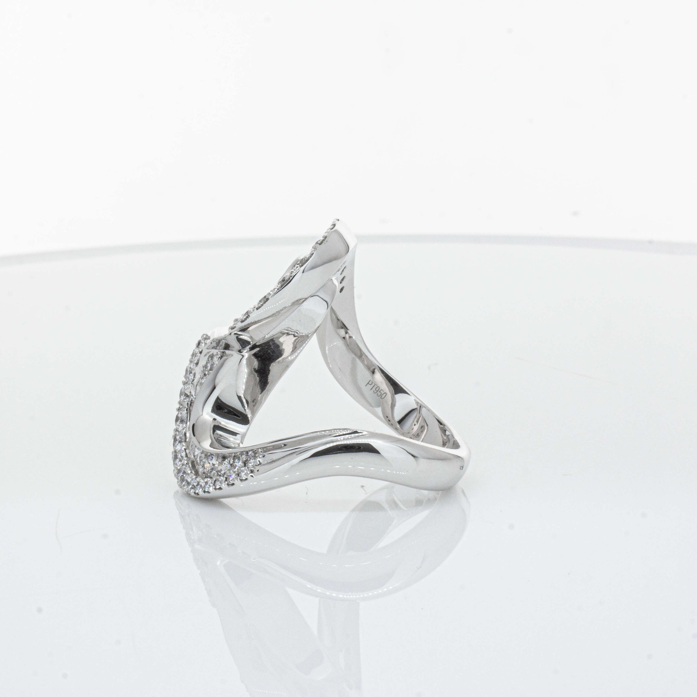 Platinum 1.55ct Diamond Flamenco Ring - Walker & Hall