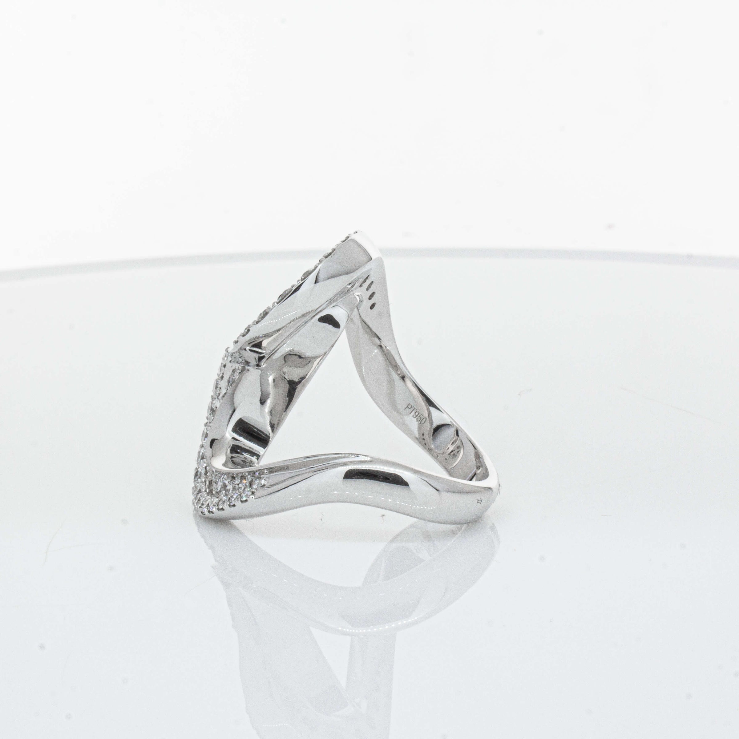 Platinum 1.55ct Diamond Flamenco Ring - Walker & Hall
