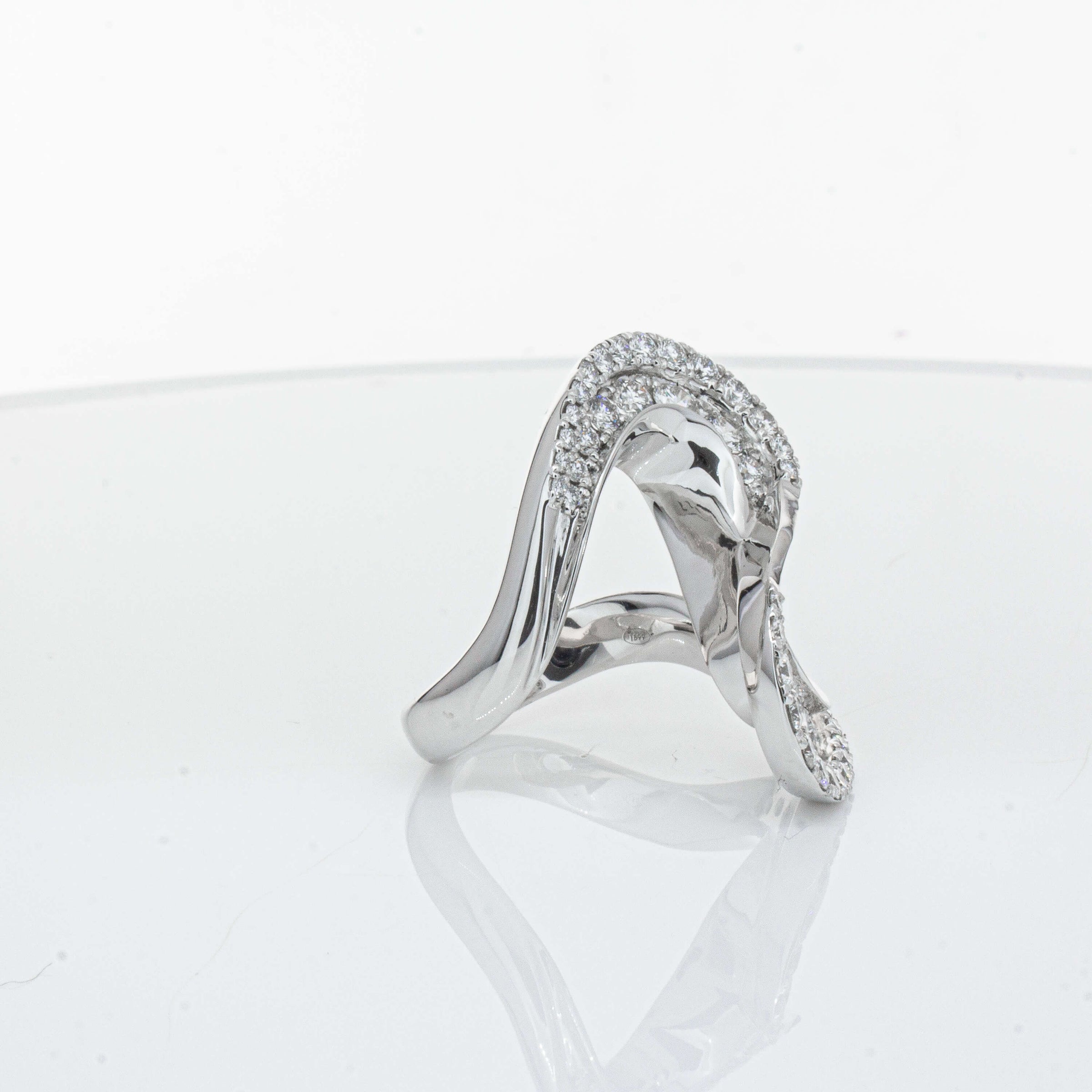 Platinum 1.55ct Diamond Flamenco Ring - Walker & Hall