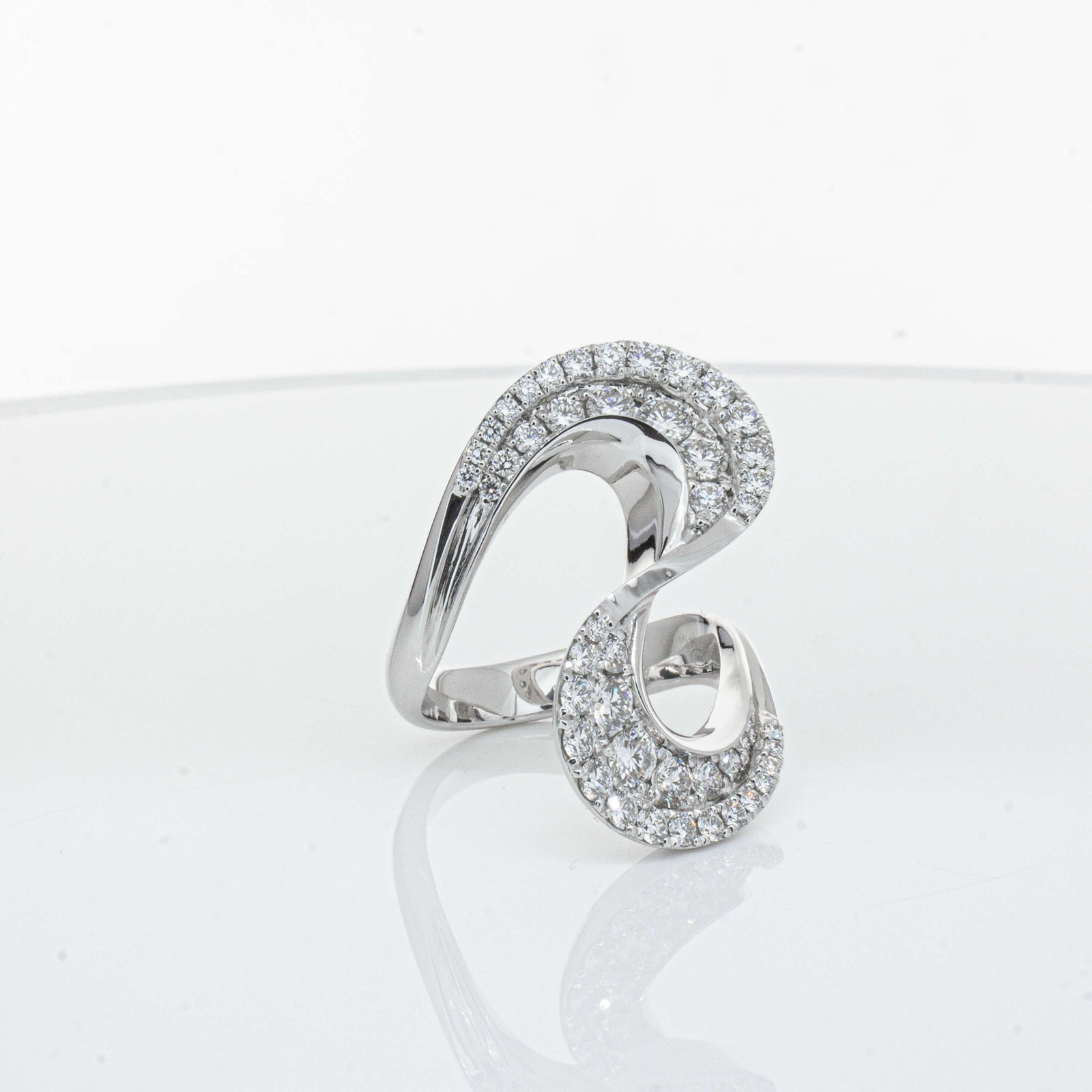 Platinum 1.55ct Diamond Flamenco Ring - Walker & Hall