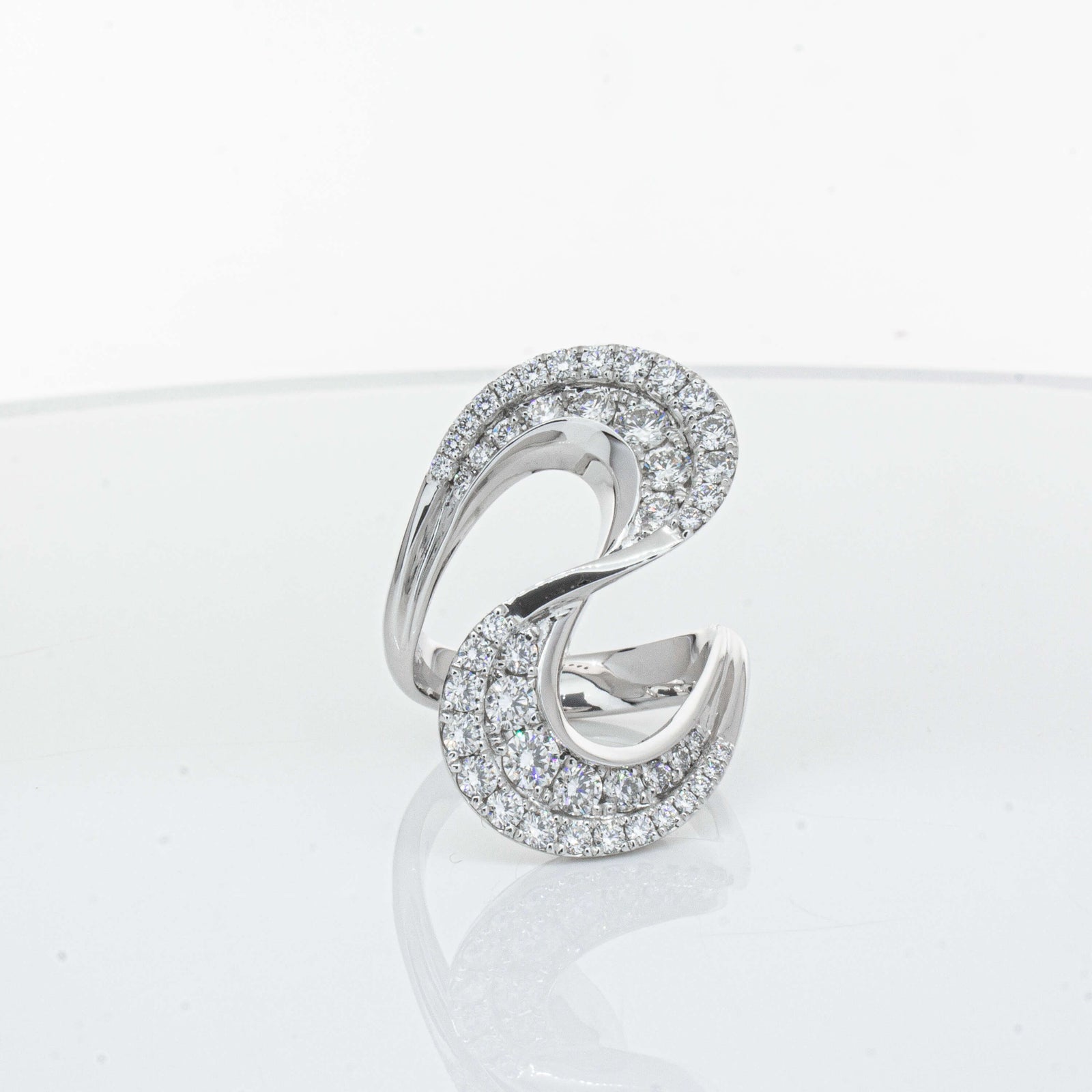 Platinum 1.55ct Diamond Flamenco Ring - Walker & Hall