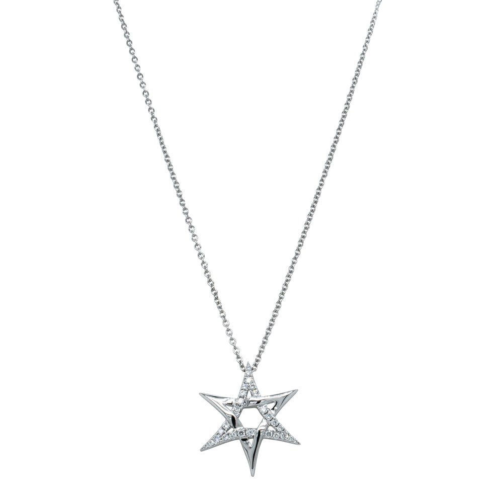 18ct White Gold Astra Star Necklace – Walker & Hall