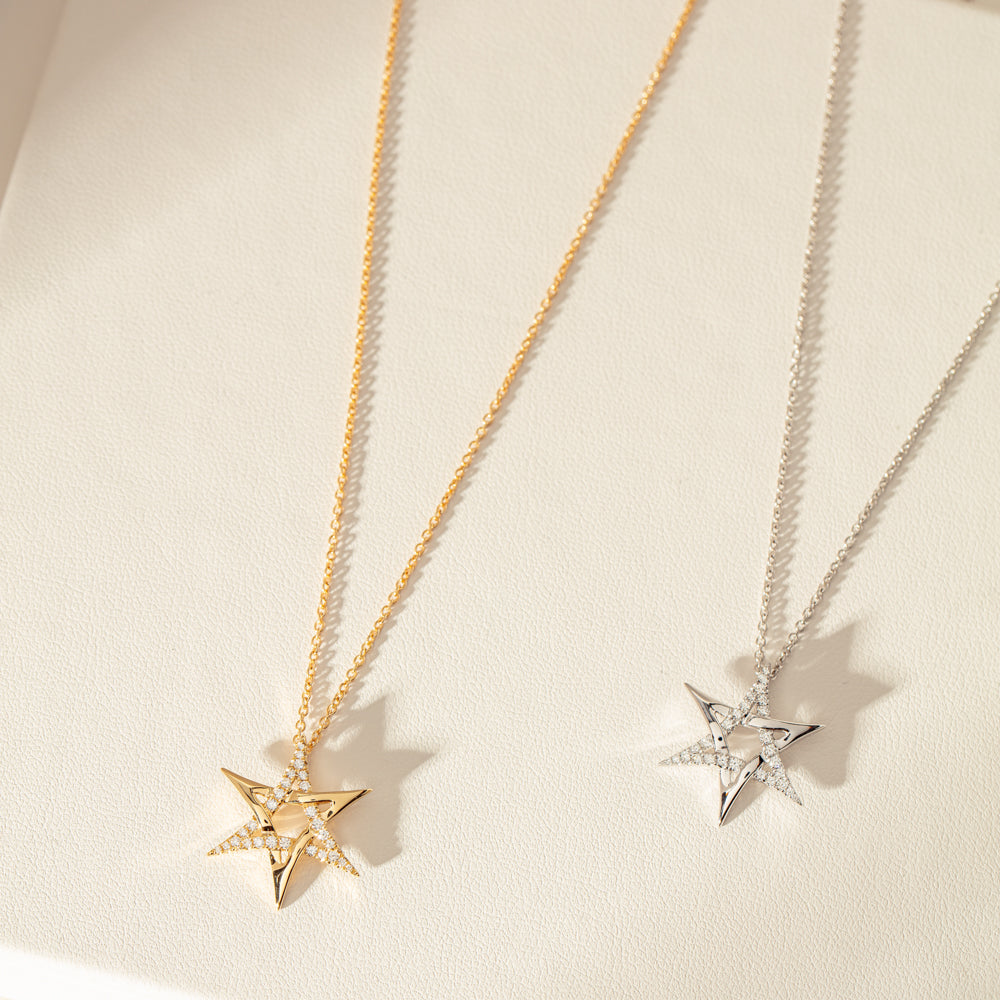 18ct White Gold Astra Star Necklace – Walker & Hall