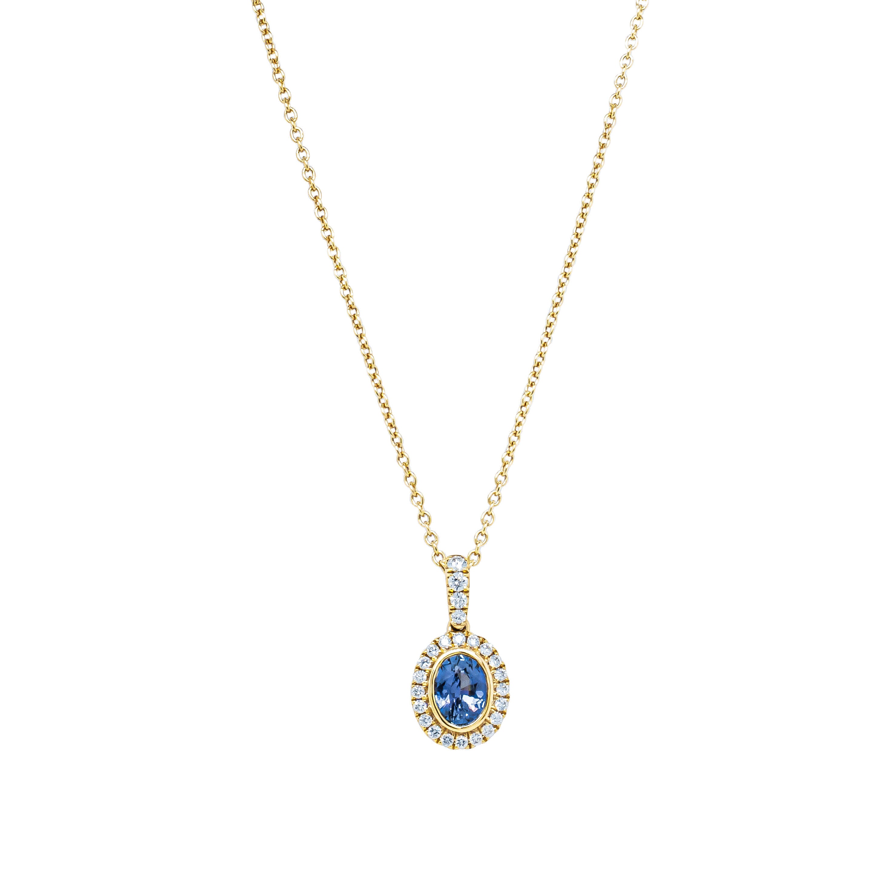 18ct Yellow Gold .69ct Sapphire & Diamond Isla Pendant – Walker & Hall