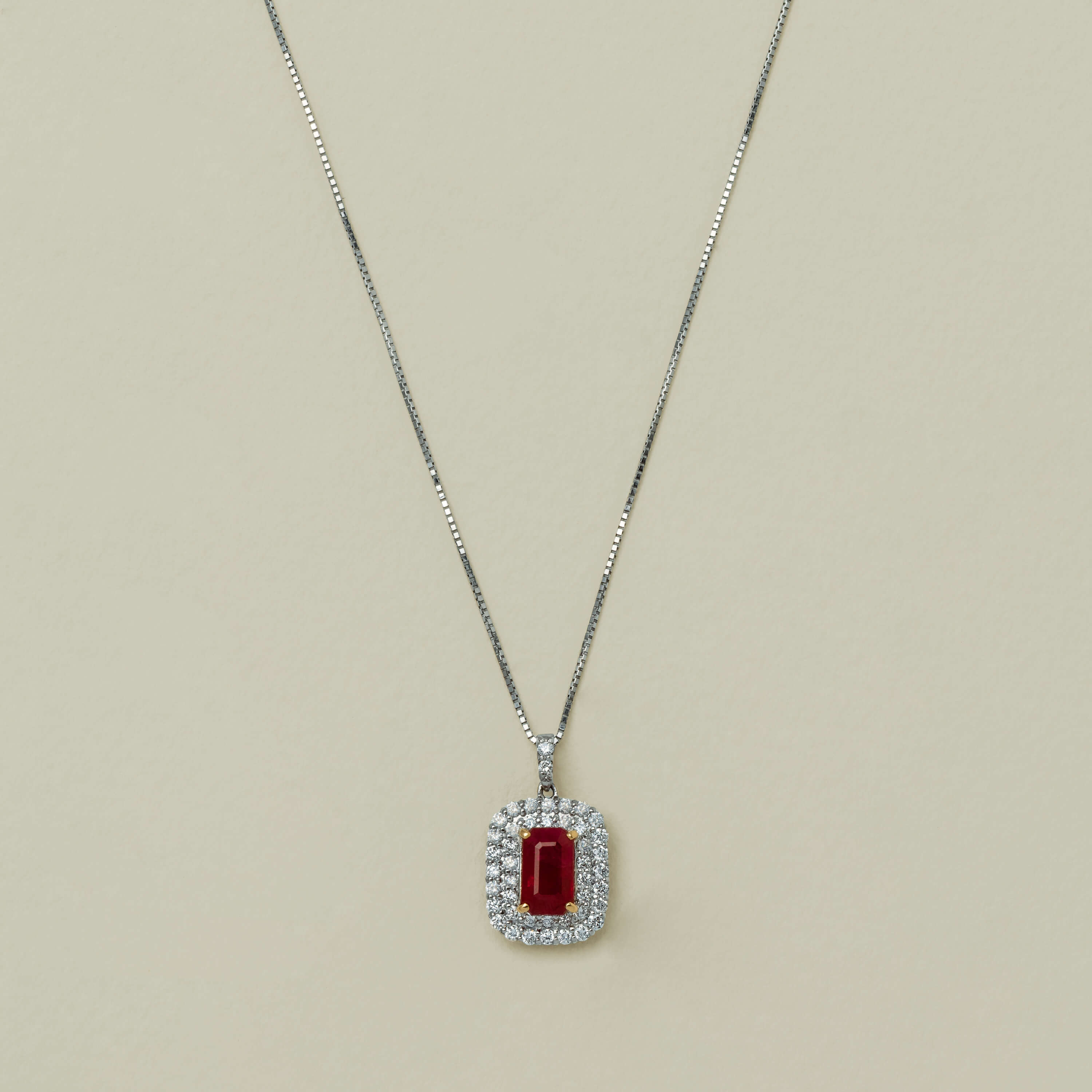 Deja Vu Platinum/18ct Gold 2.05ct Ruby & Diamond Pendant – Walker & Hall
