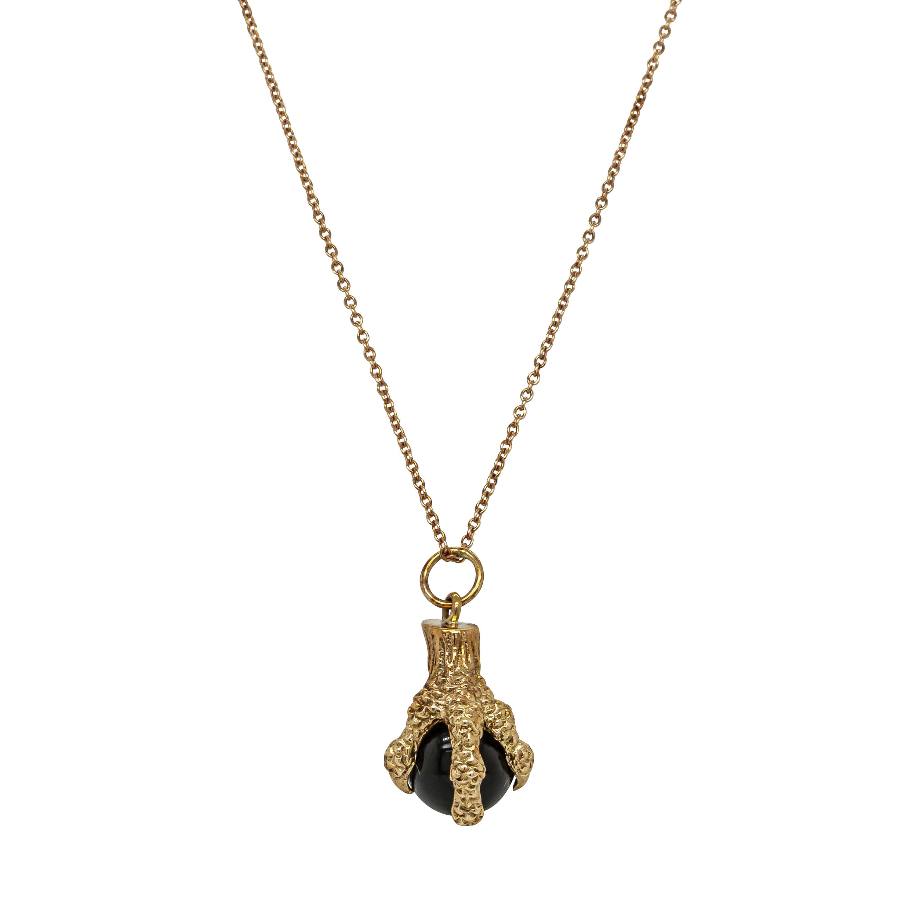 Deja Vu 9ct Rose Gold Onyx Ball In Claw Pendant - W&H – Walker & Hall