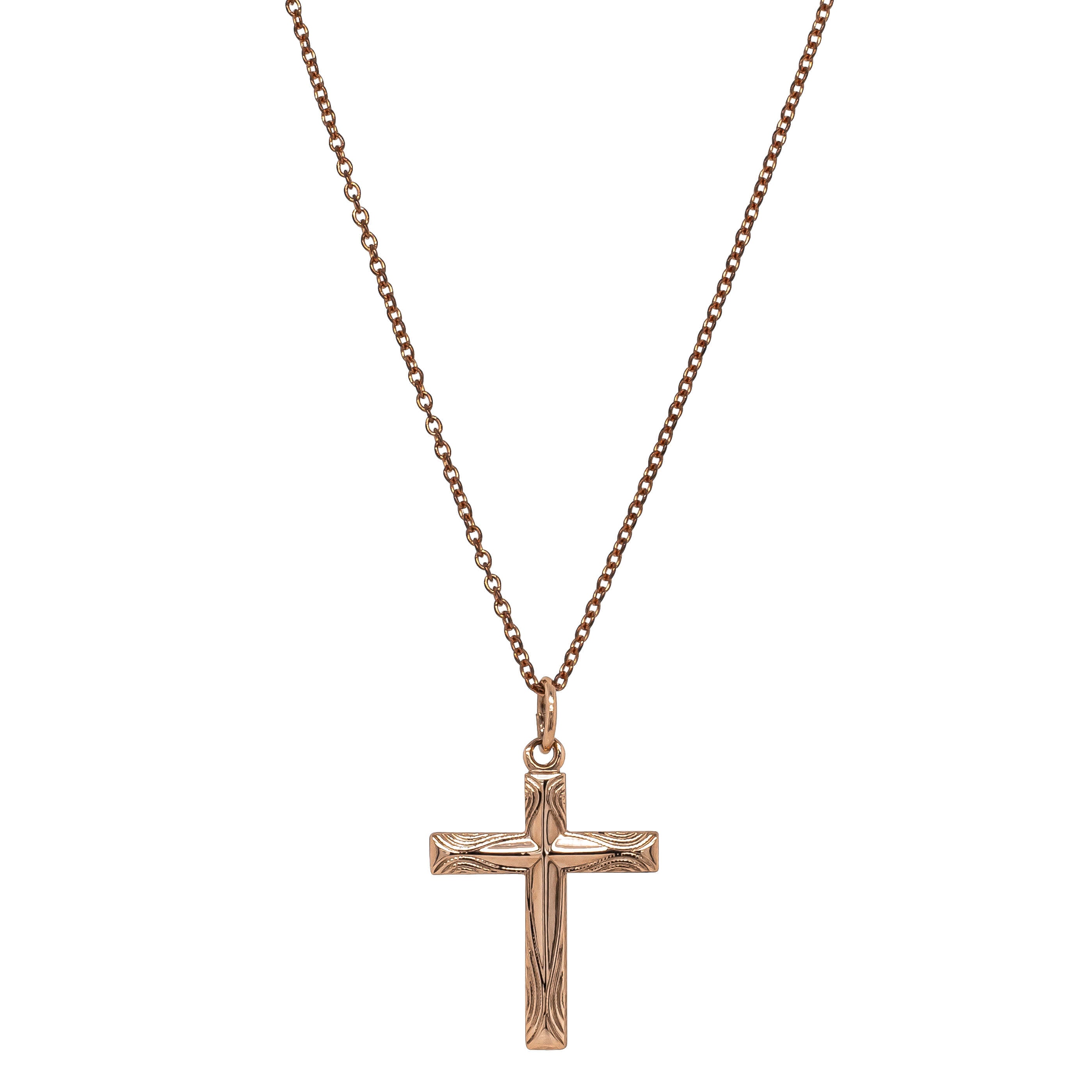 Deja Vu 9ct Rose Gold Cross Pendant With Chain - W&H – Walker & Hall