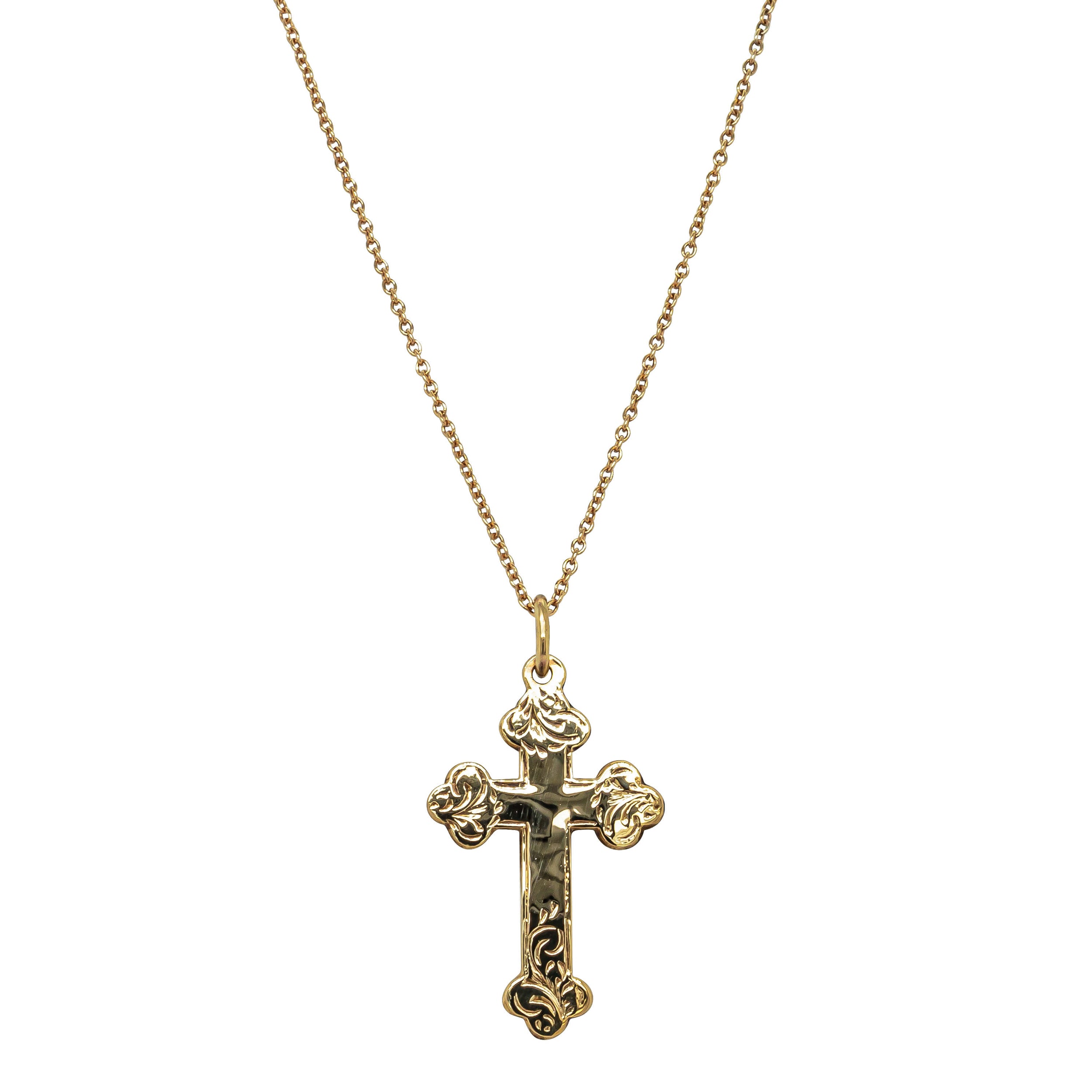 Deja Vu 9ct Rose Gold Small Cross Pendant With Chain – Walker & Hall
