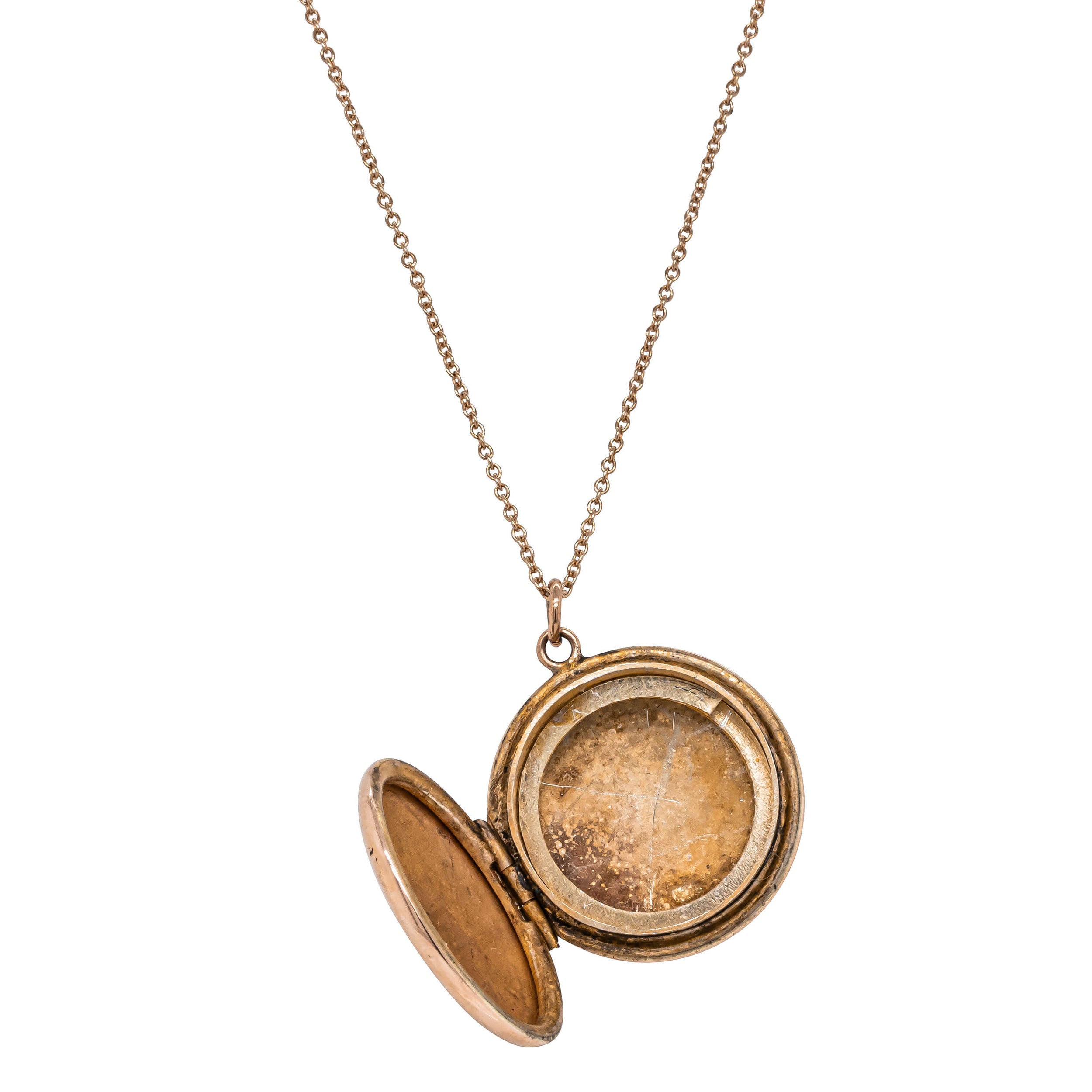 Deja Vu 9ct Rose Gold Round Locket with Shamrock – Walker & Hall
