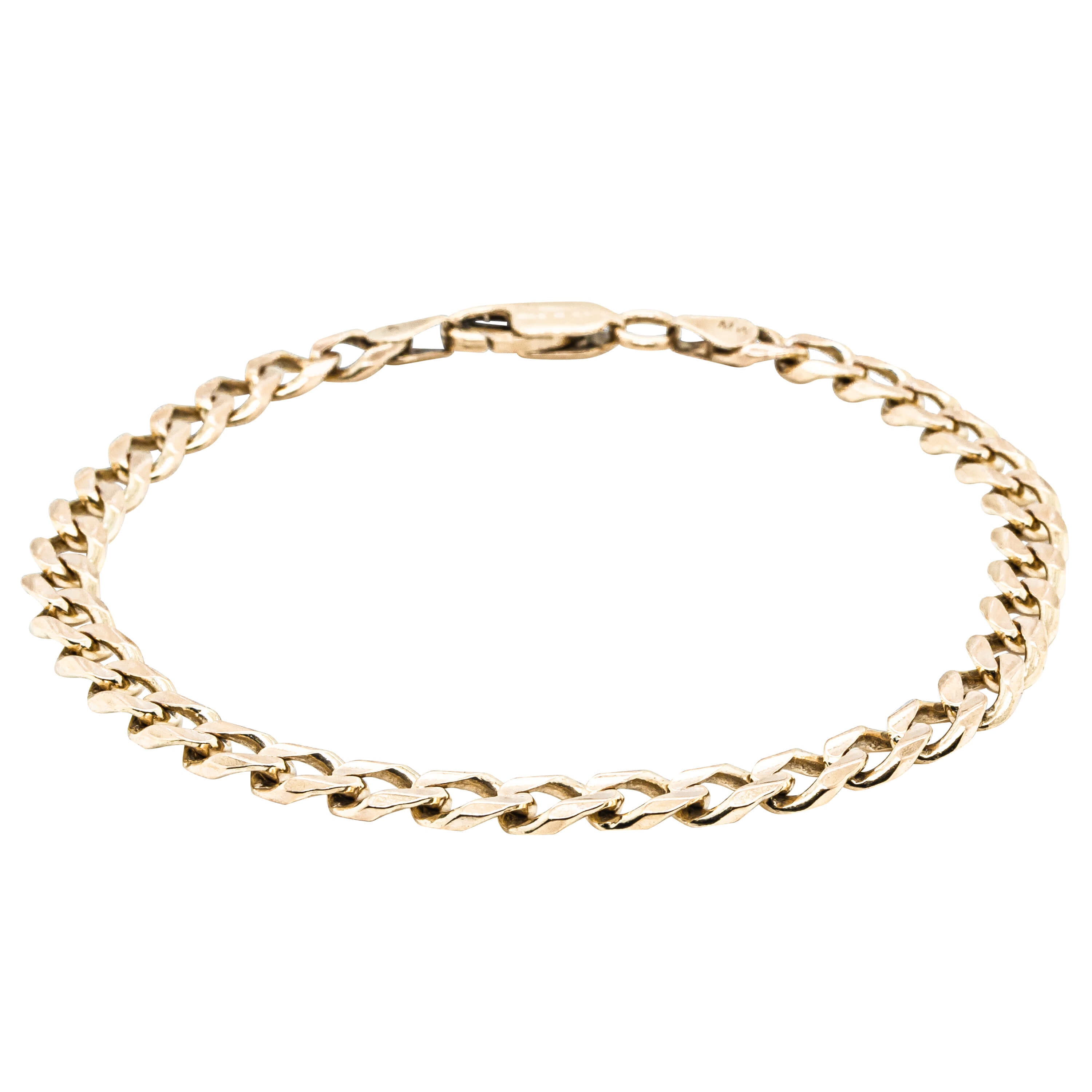 Deja Vu 9ct Yellow Gold Flat Curb Link Bracelet 20.5cm – Walker & Hall