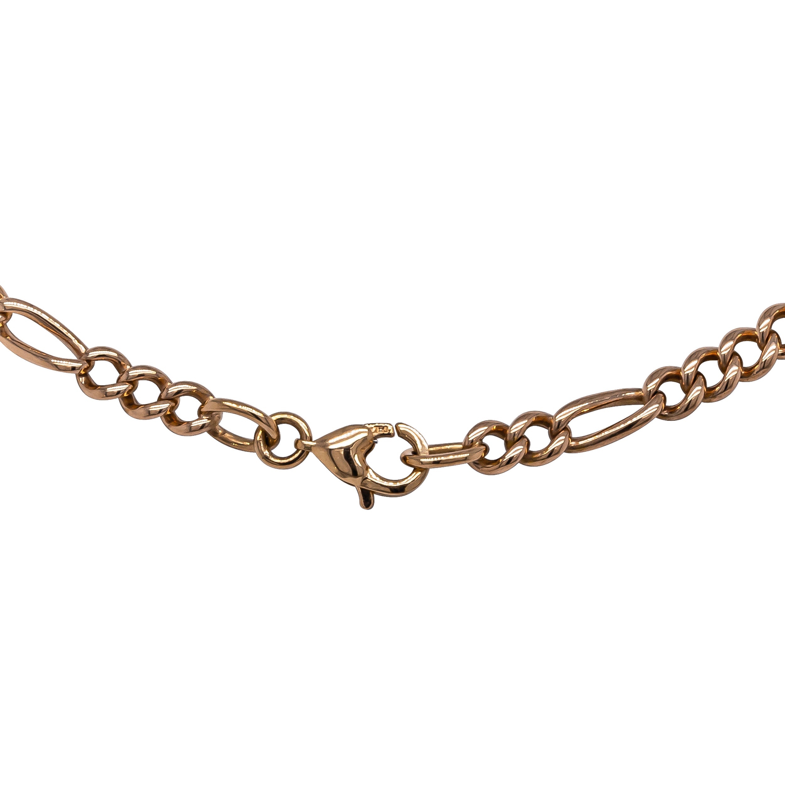 Deja Vu 15ct Rose & 18ct Yellow Gold Figaro Bracelet - W&H – Walker & Hall
