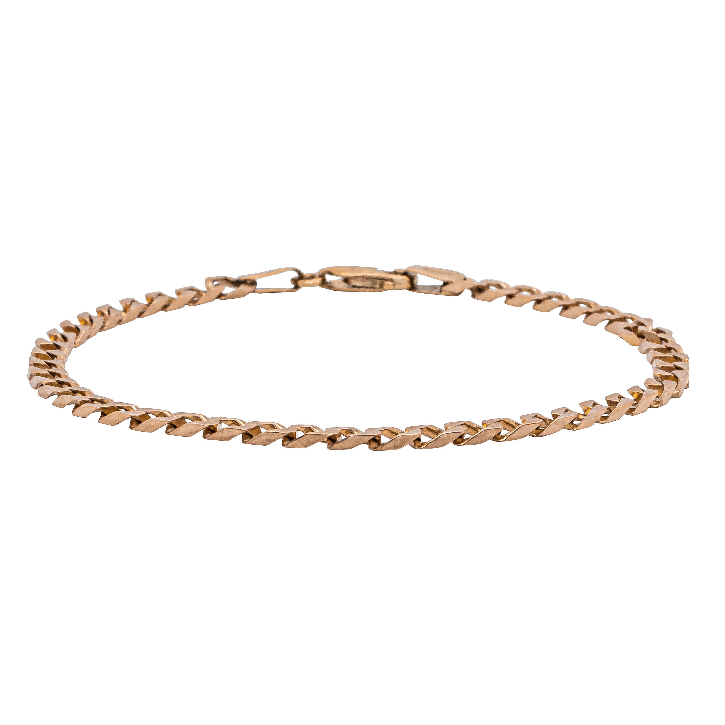 Deja Vu 9ct Rose Gold 3.3mm Curb Link Bracelet 18cm – Walker & Hall