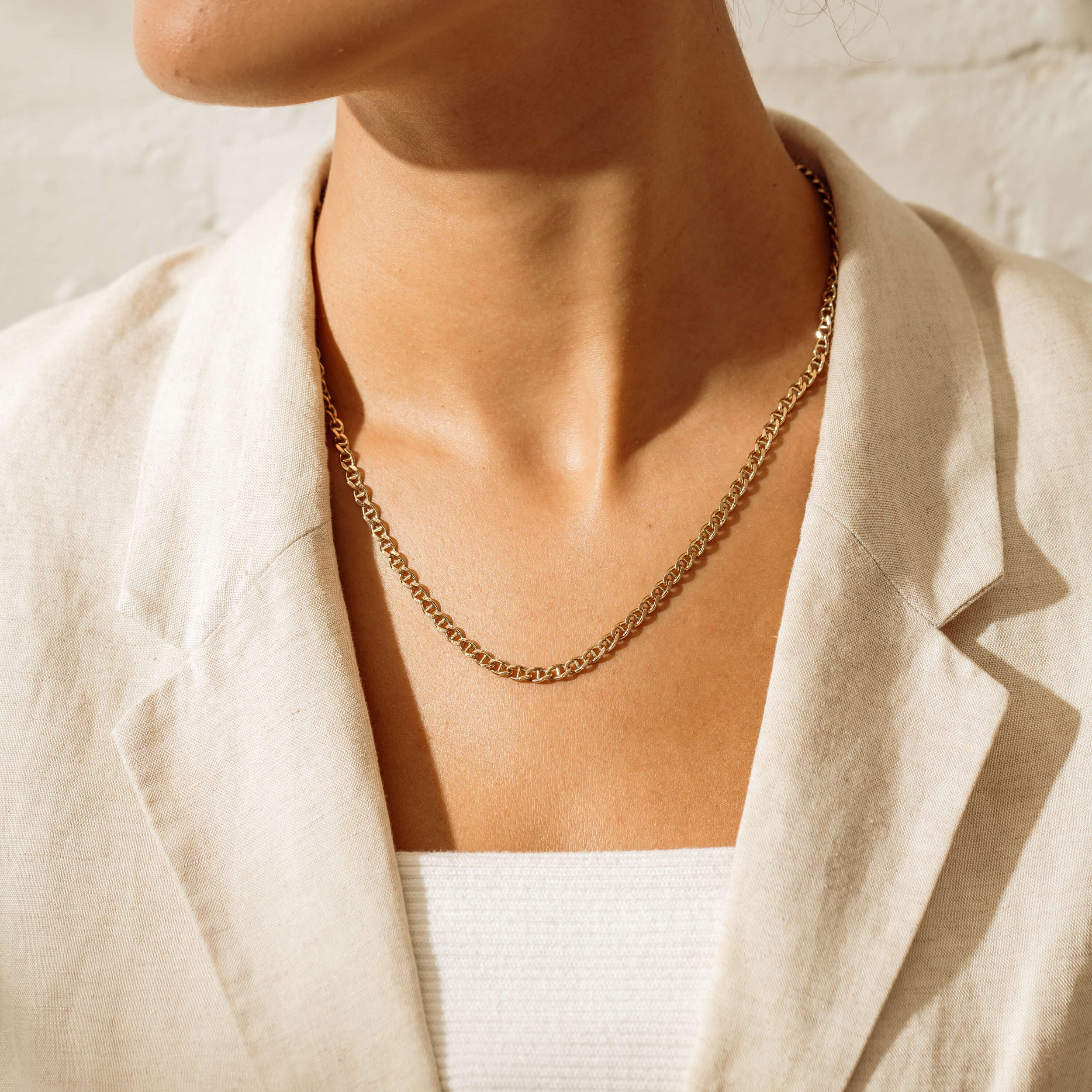 Deja Vu 9ct Yellow Gold Ship Cable Link Necklace 48cm – Walker & Hall