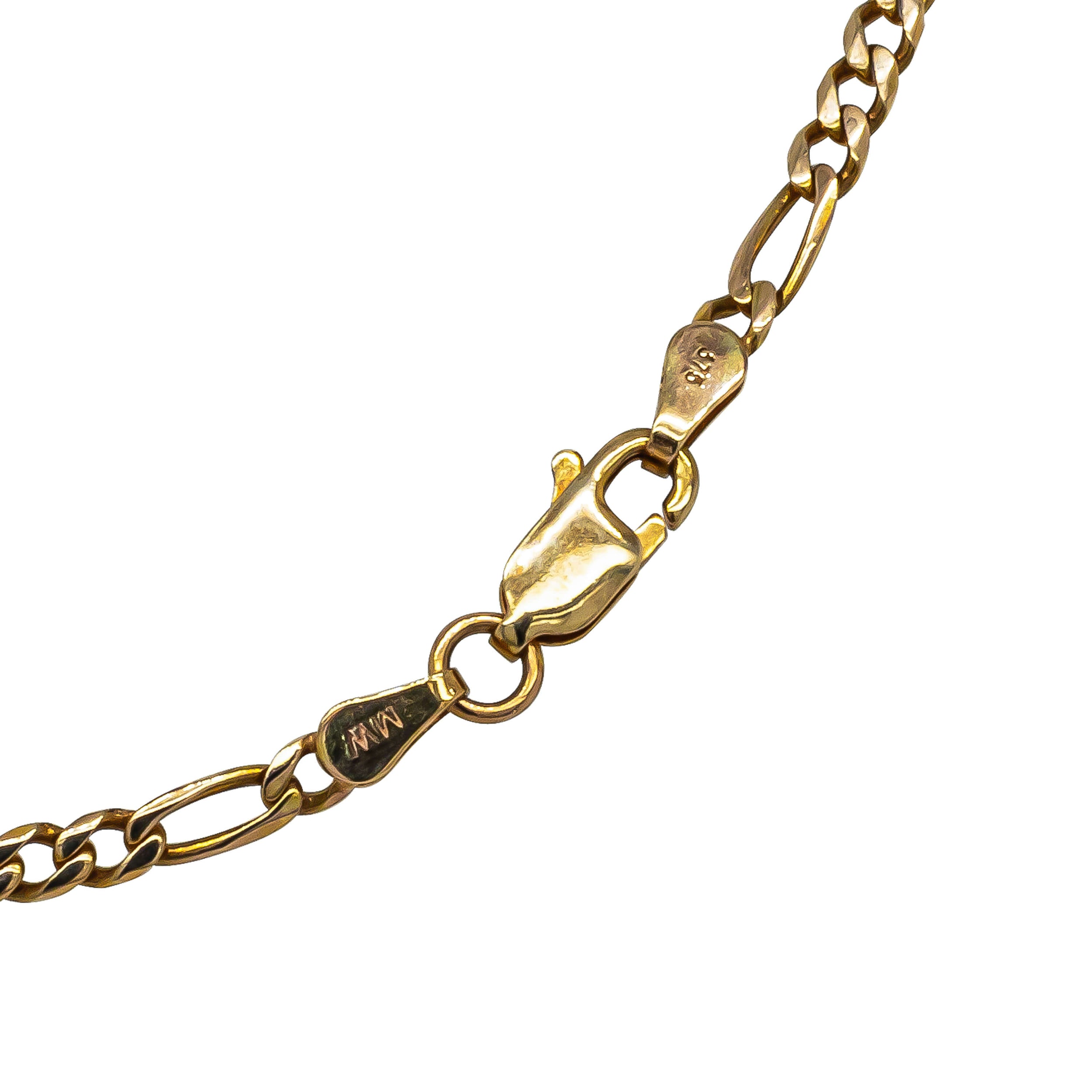 Deja Vu 9ct Yellow Gold Figaro Link Necklace 44cm - W&H – Walker & Hall