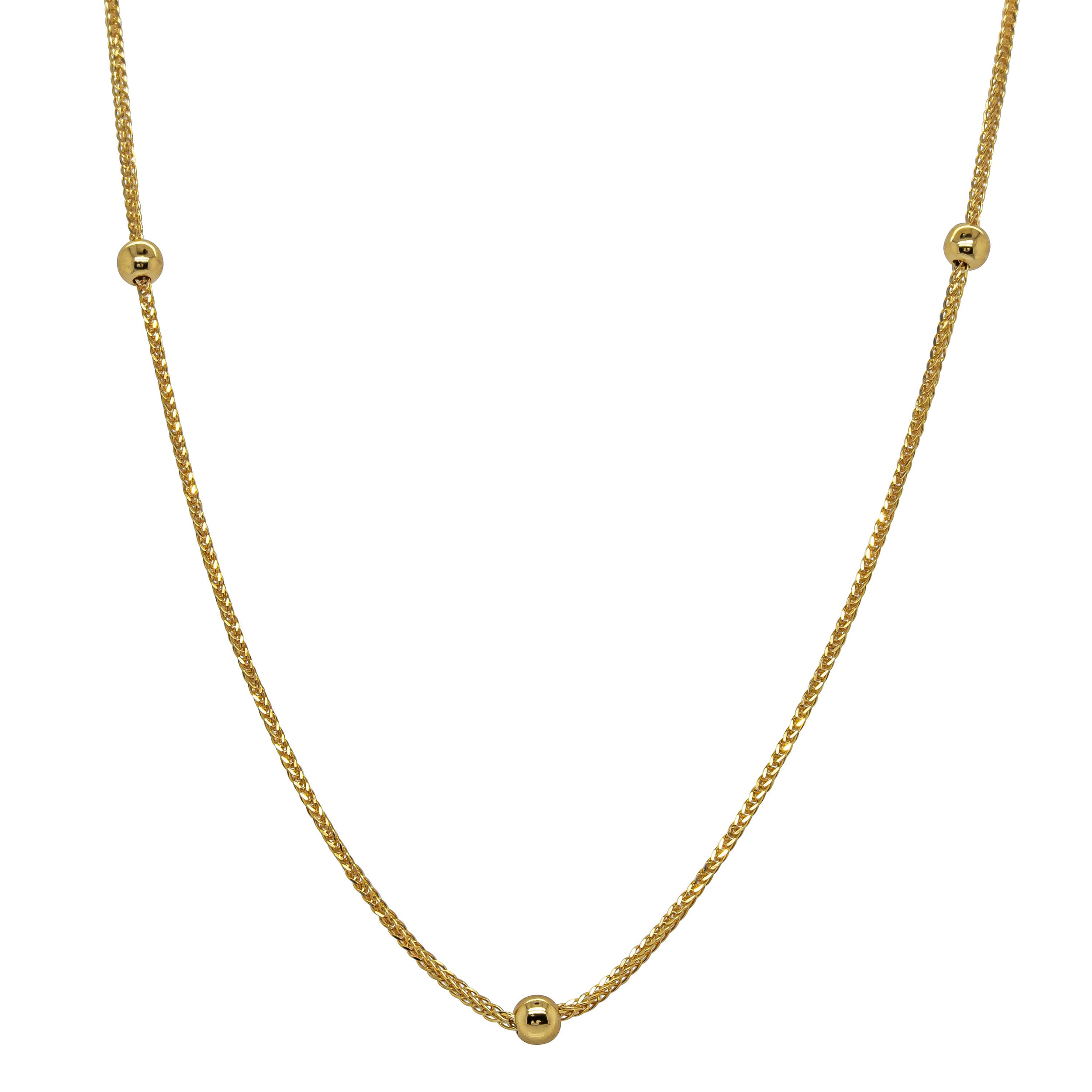 9ct Yellow Gold Scattered Ball Necklace - Walker & Hall