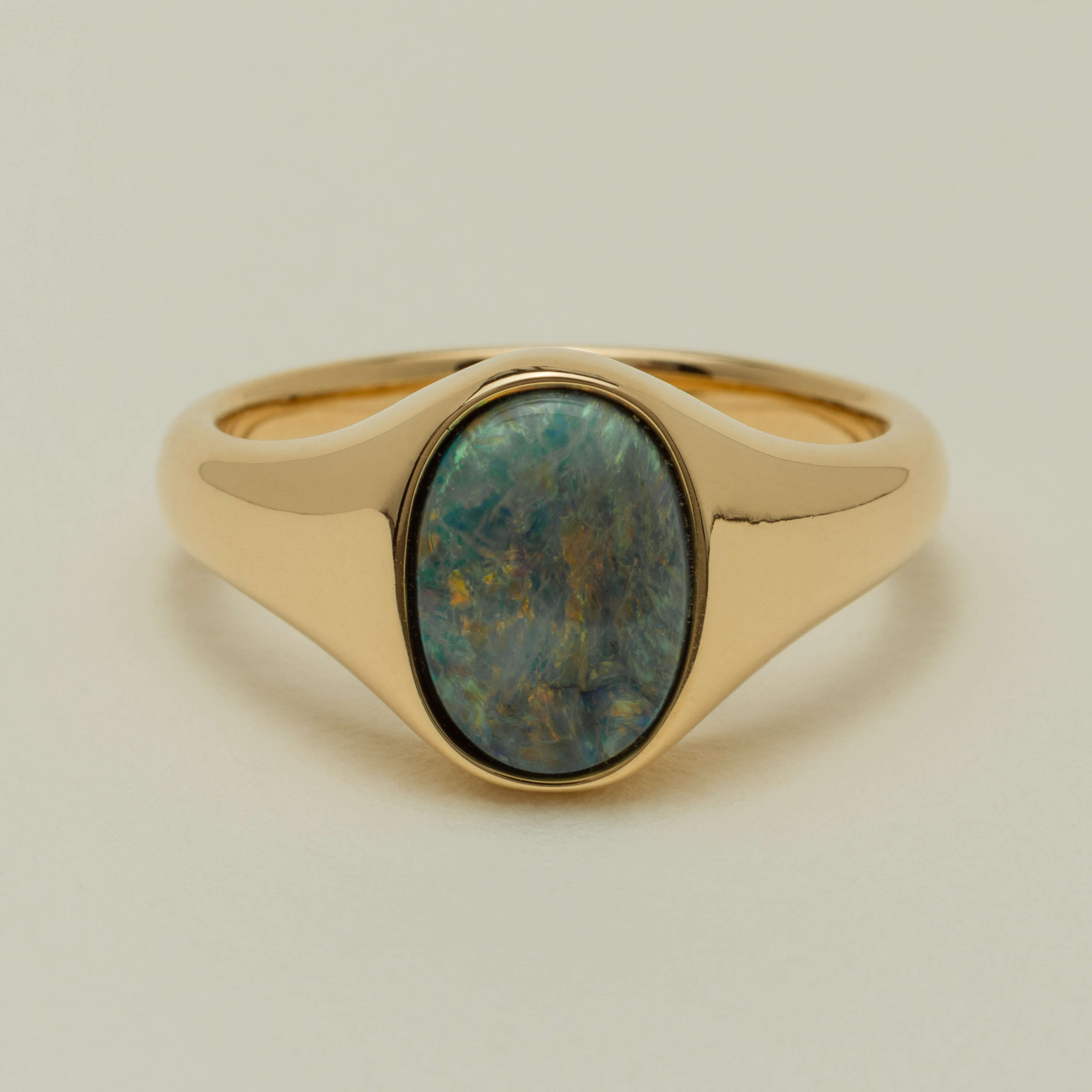18ct Yellow Gold 2.11ct Opal Signet Ring - Walker & Hall