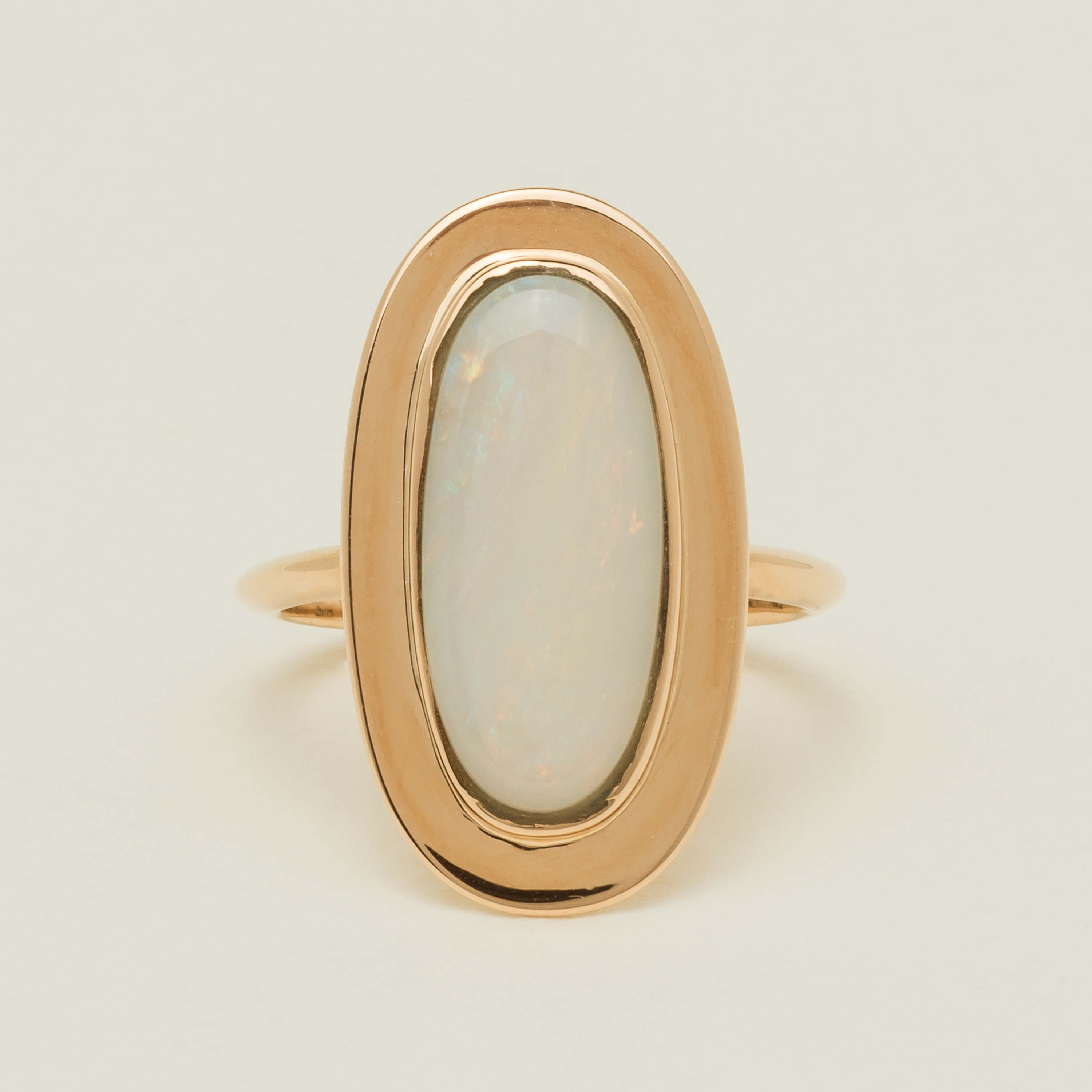 Deja Vu 15ct Rose Gold Opal Bezel-Set Ring - W&H Ring – Walker & Hall