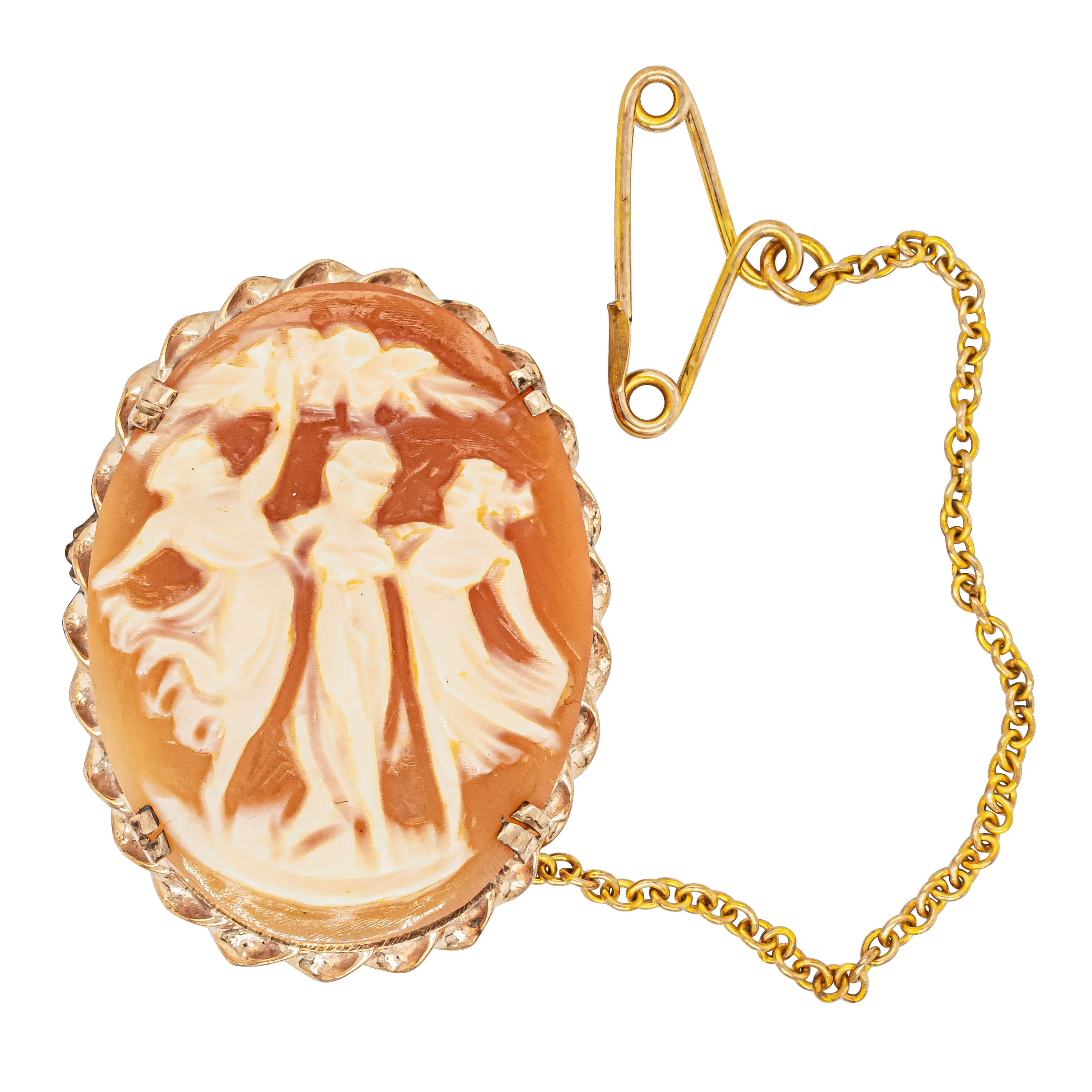 Deja Vu 9ct Rose Gold Three Graces Cameo Brooch - W&H – Walker & Hall