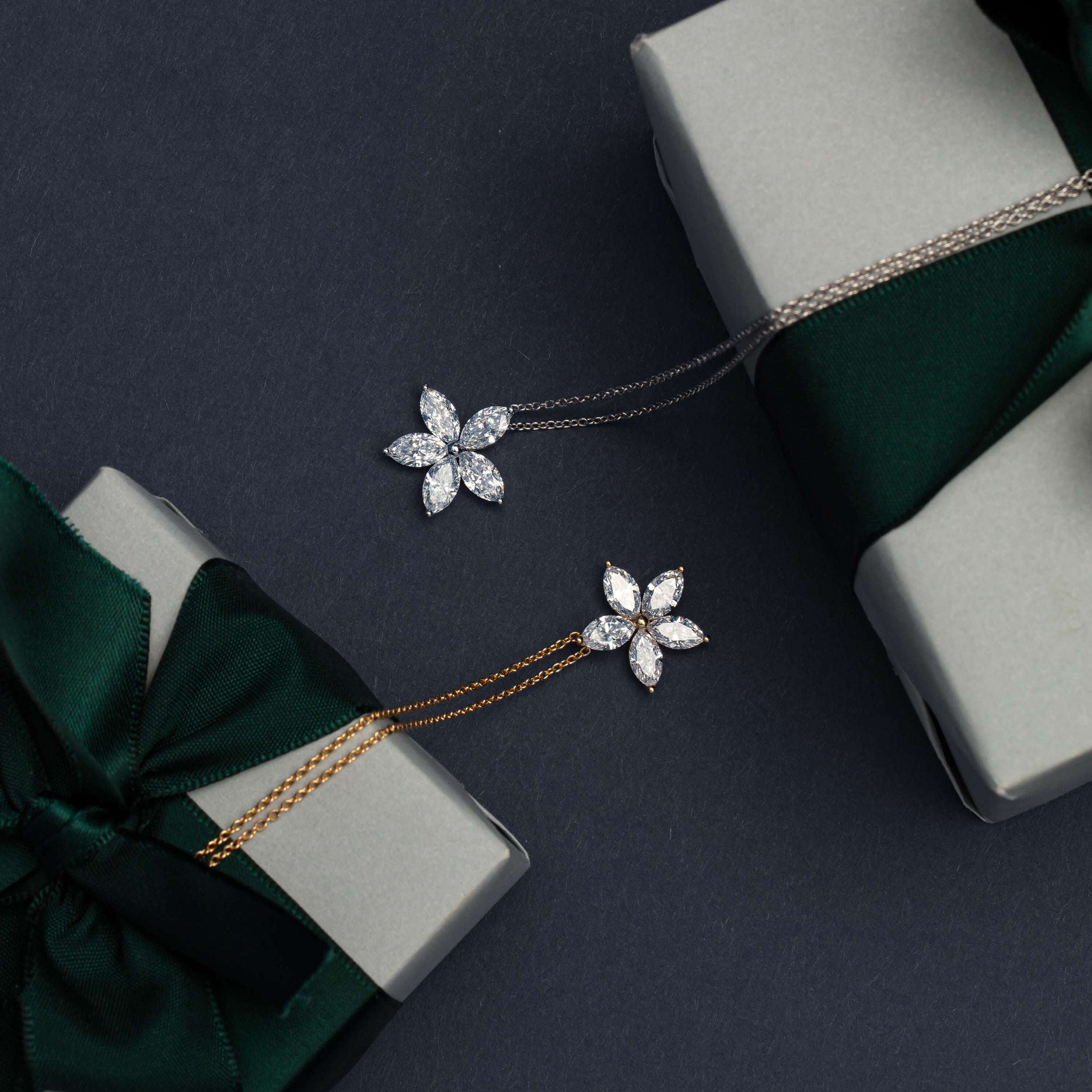 18ct White Gold 2.09ct Diamond Jasmine Star Pendant – Walker & Hall