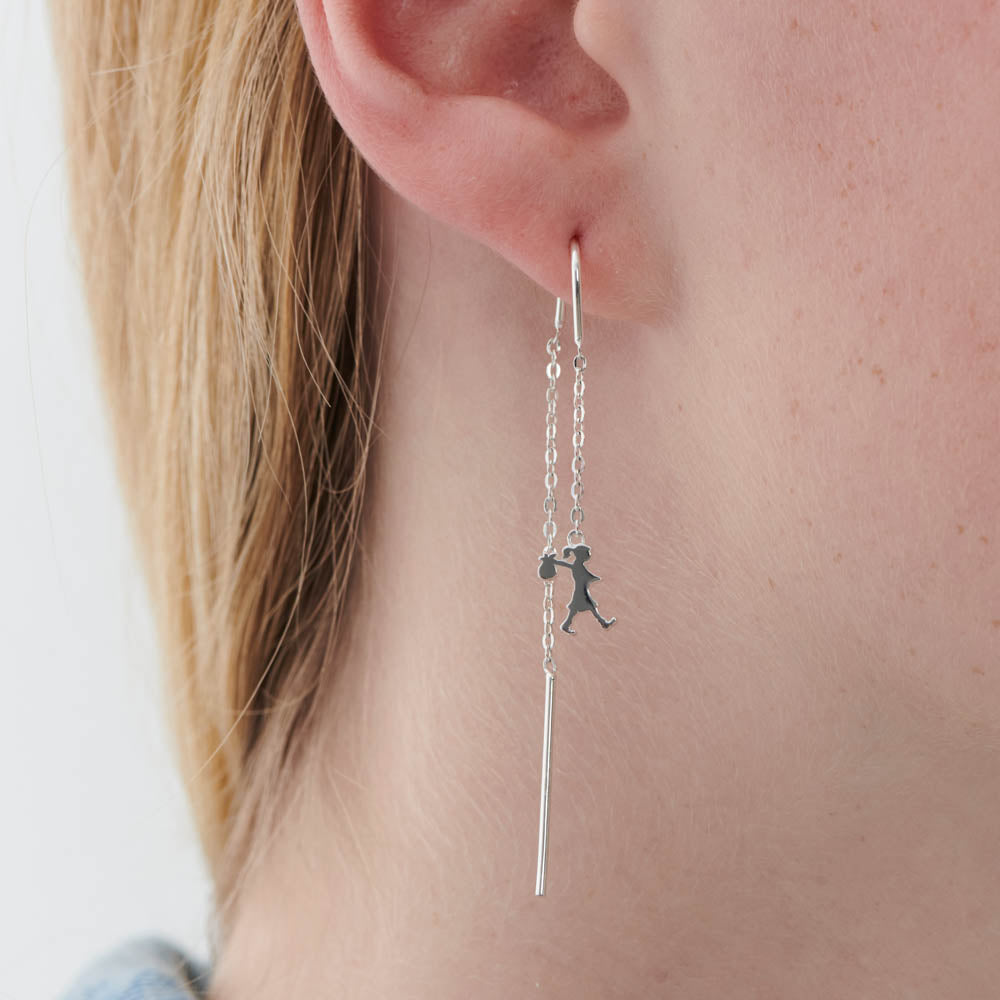 Karen Walker Runaway Girl Thread Earrings - Sterling Silver – Walker & Hall