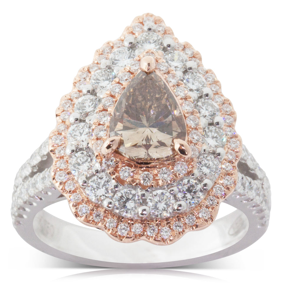 18ct White Gold Diamond Snowflake Ring - Walker & Hall