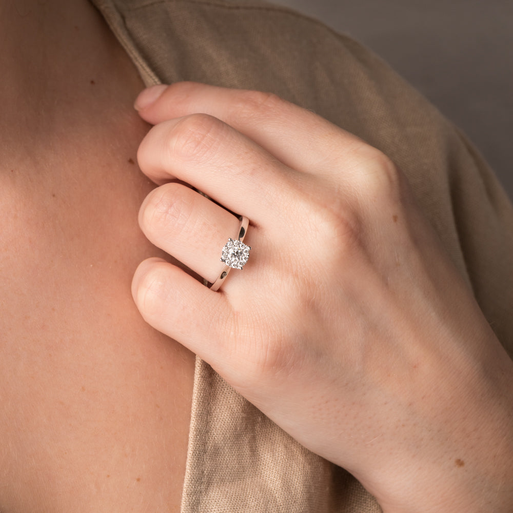 18ct White Gold Diamond Constance Ring - Walker & Hall