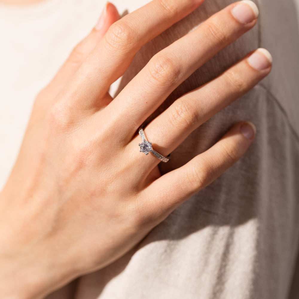 18ct White Gold .70ct Diamond Zenith Ring - Walker & Hall