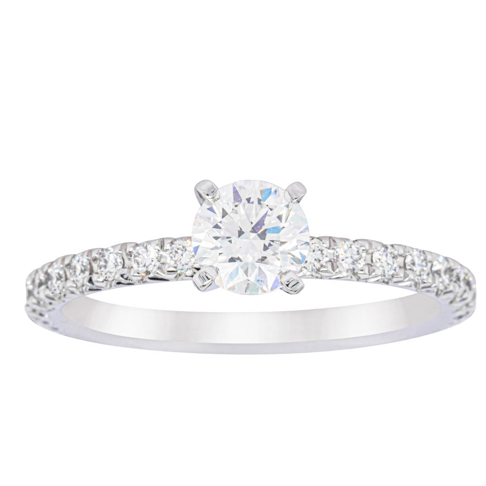 18ct White Gold .51ct F SI2 Diamond Comet Ring-Walker & Hall