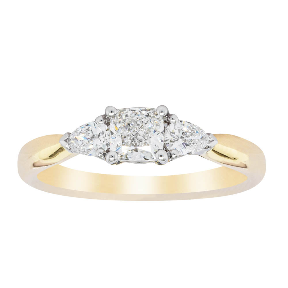 18ct Yellow Gold .51ct Cushion Cut Diamond Ayla Ring – Walker & Hall